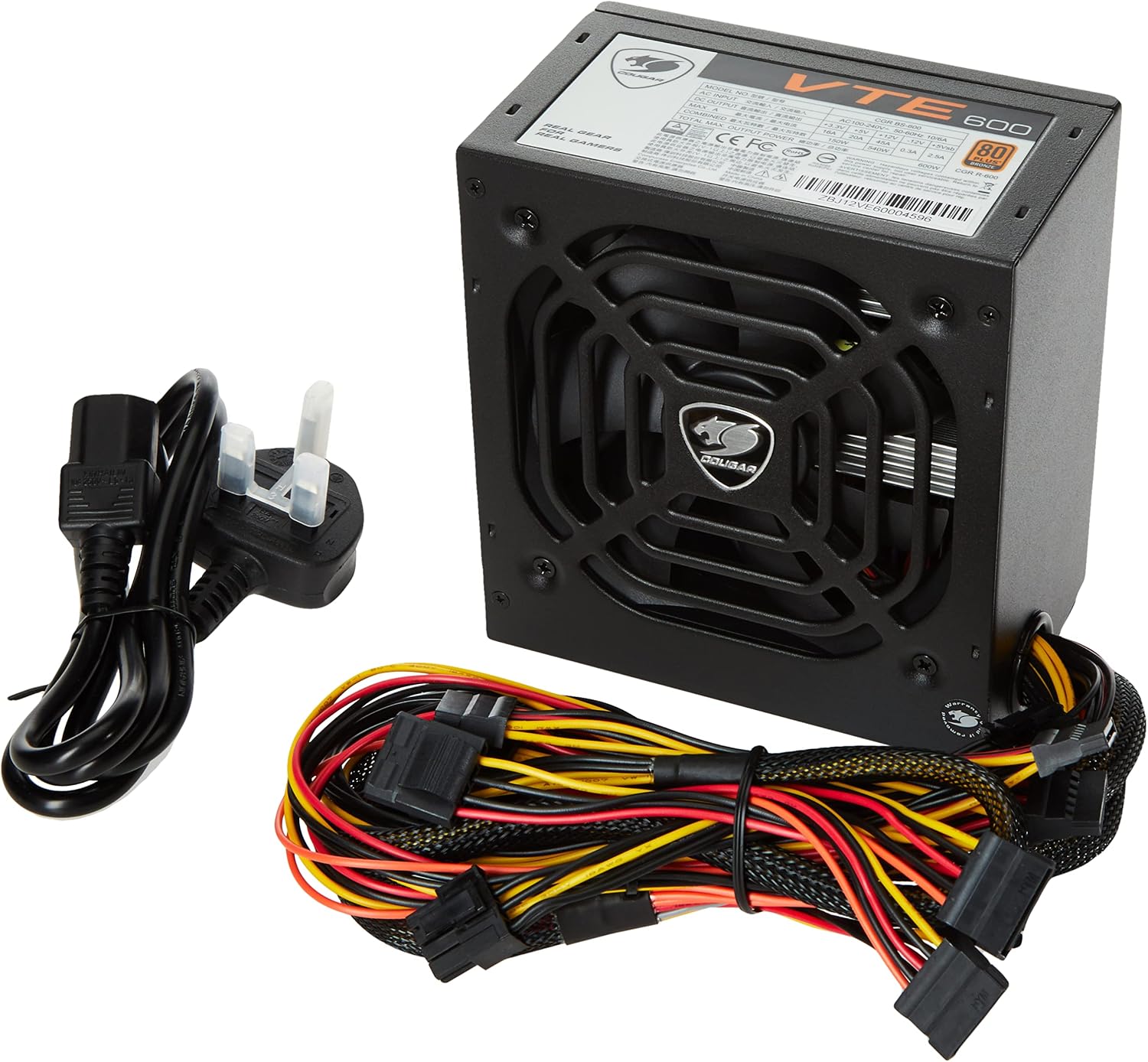 Cougar VTE 600W 80 Plus Bronze Fixed Cable ATX PSU Series : Amazon.co ...