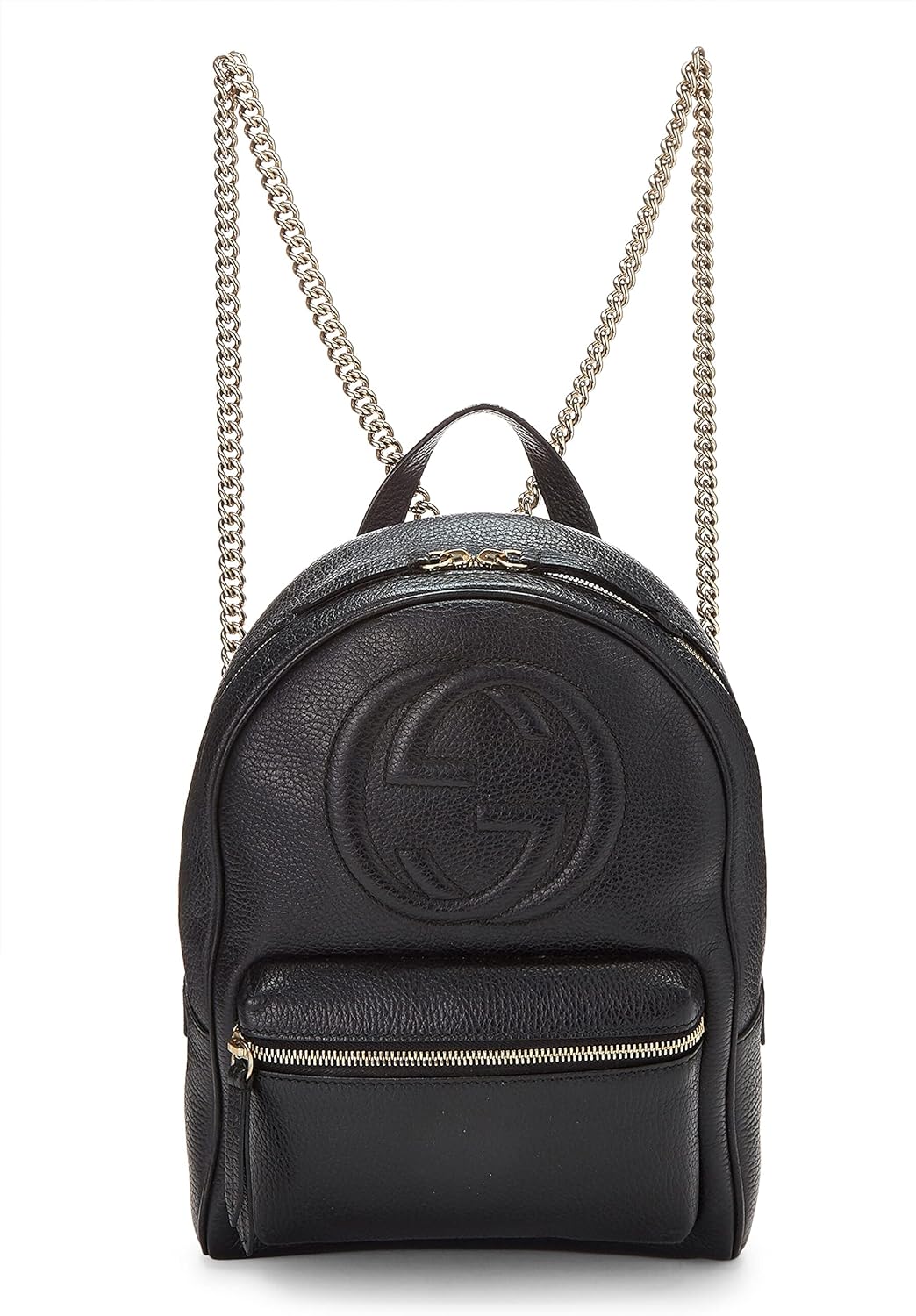 Amazon.com: Gucci, Pre-Loved Black Leather Soho Chain Backpack, Black ...