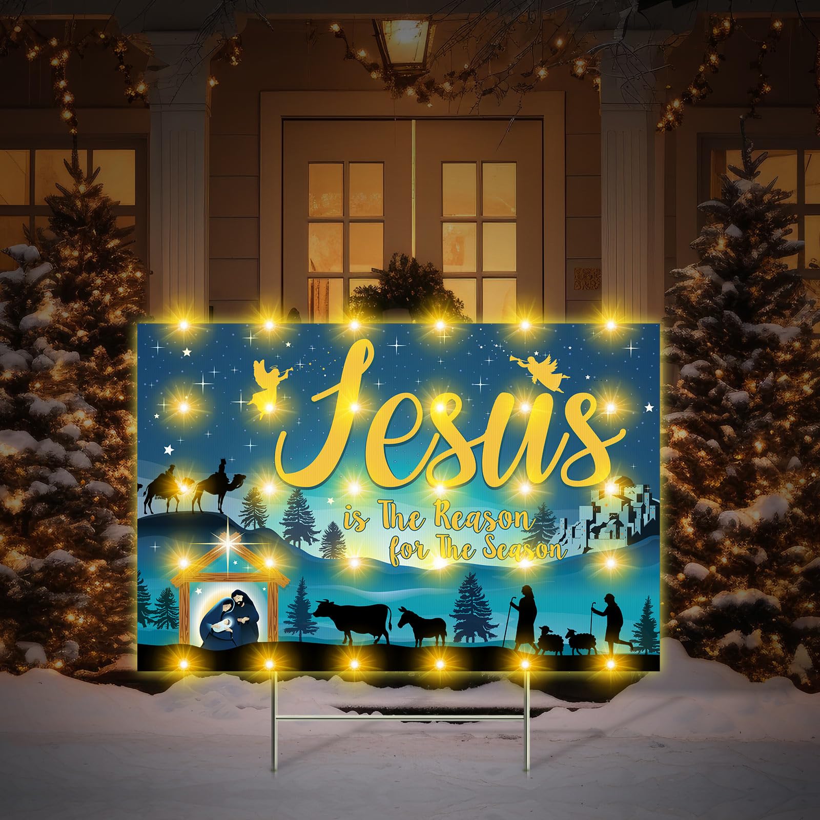 Snapklik.com : 24 Inch Christmas Holy Nativity Yard Sign