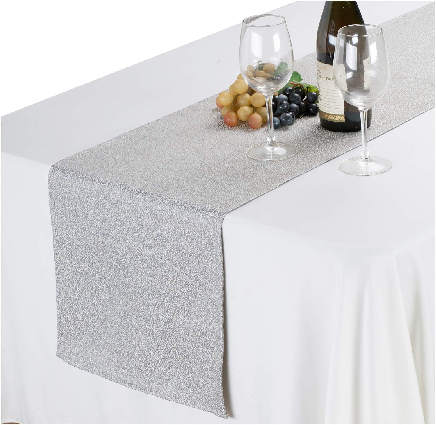 Amazon.com: Kashi Home Stone Silver 13"x72" Runner, Decorative Fabric ...