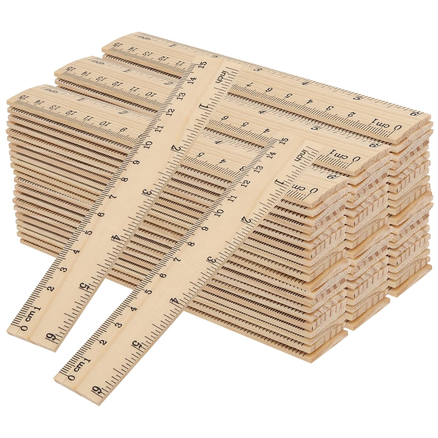 Amazon.com: KEILEOHO 288 Pack 6 Inch Wooden Rulers, 15cm Wooden ...