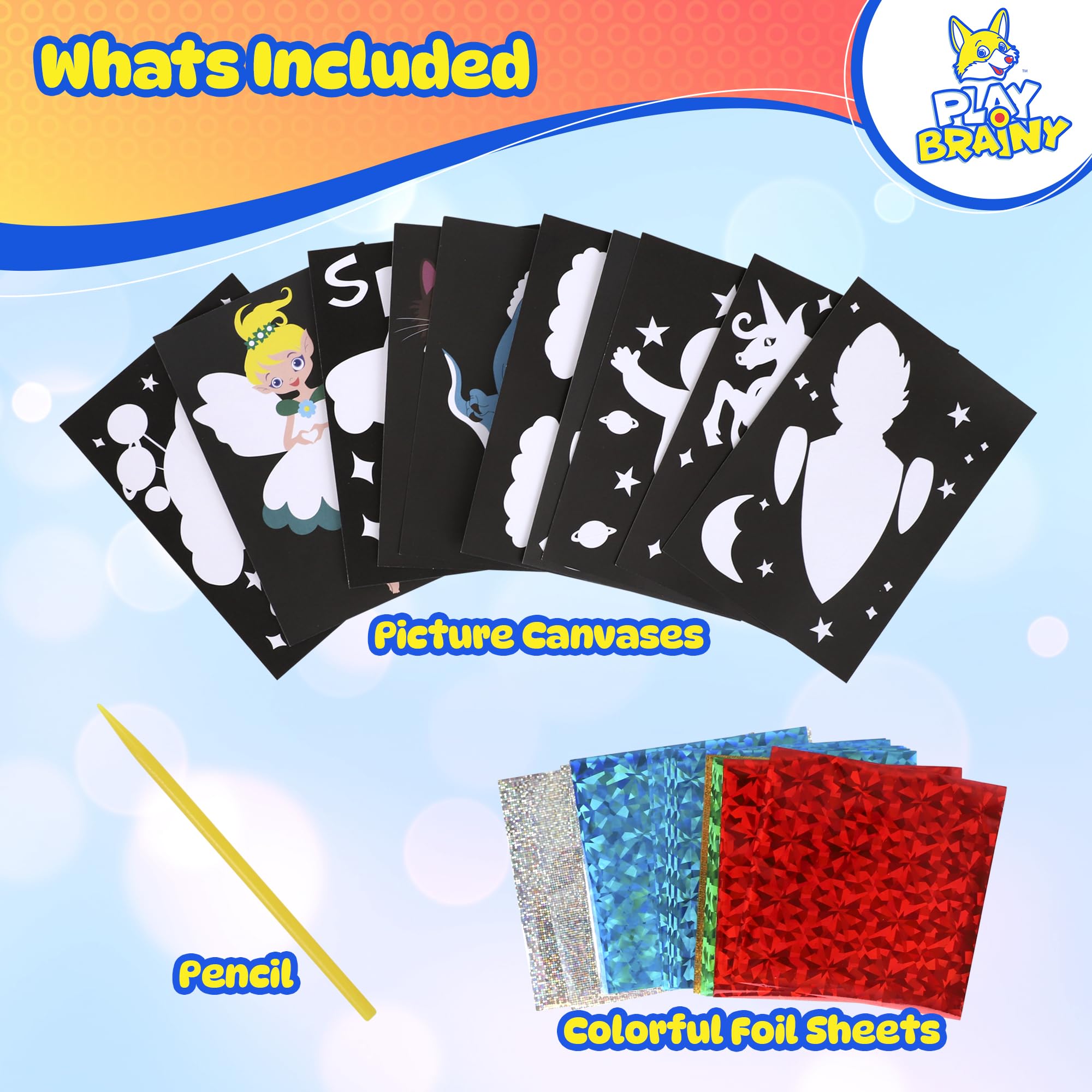Snapklik.com : Play Brainy 10-in-1 Foil Art Kit - Kids Arts And Crafts ...