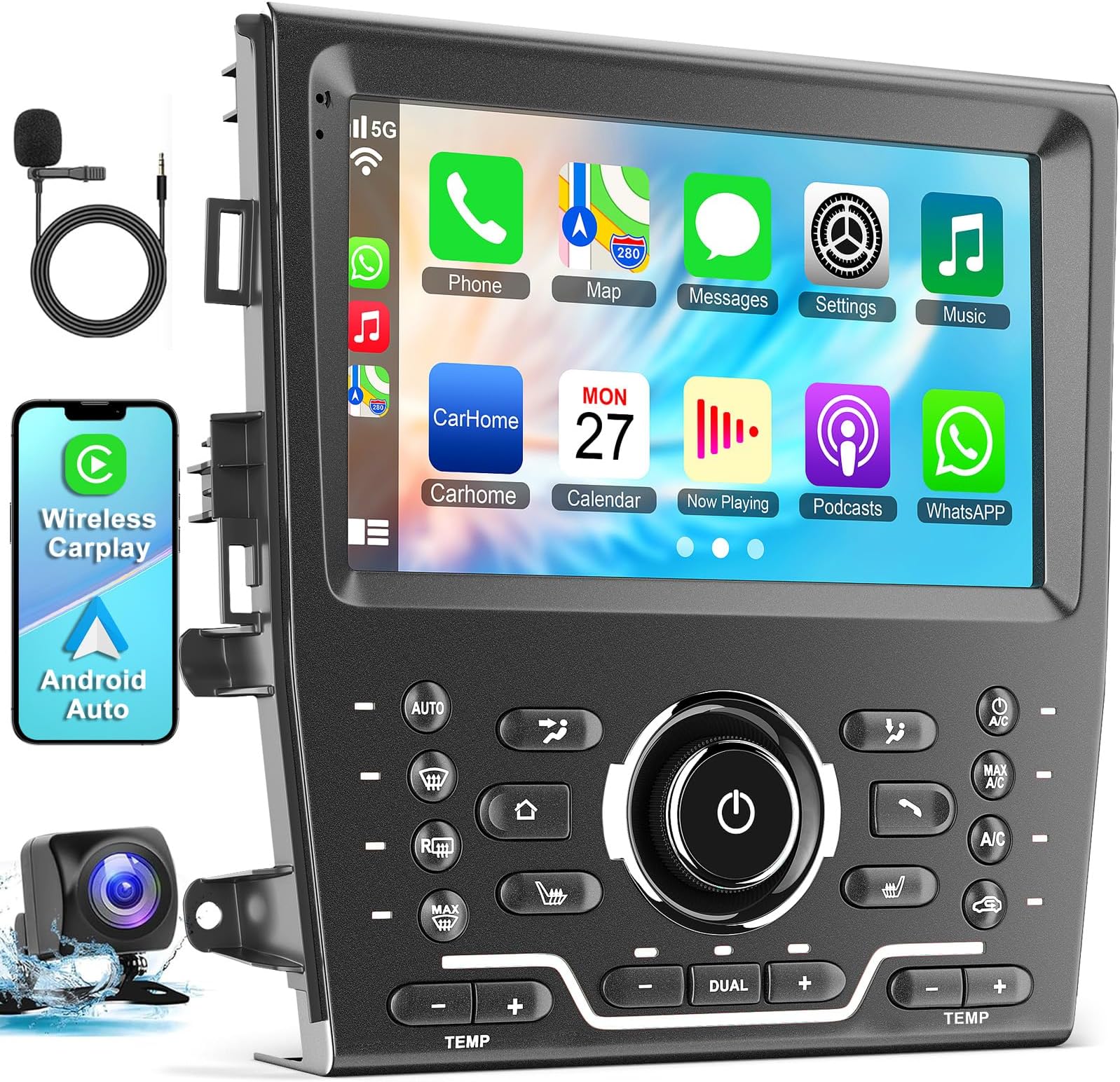 Amazon.com: Car Stereo 4+64G Android 13 for Ford 2013-2018 Fusion ...