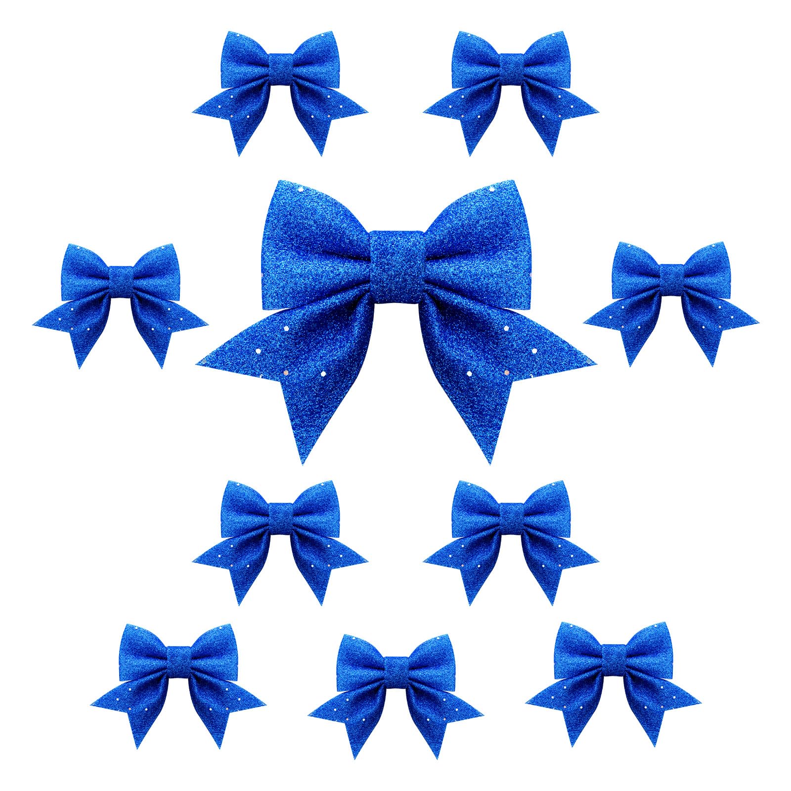 TOPWAYS 10PCS Christmas Bow Decorations, Navy Blue Bows for Christmas ...