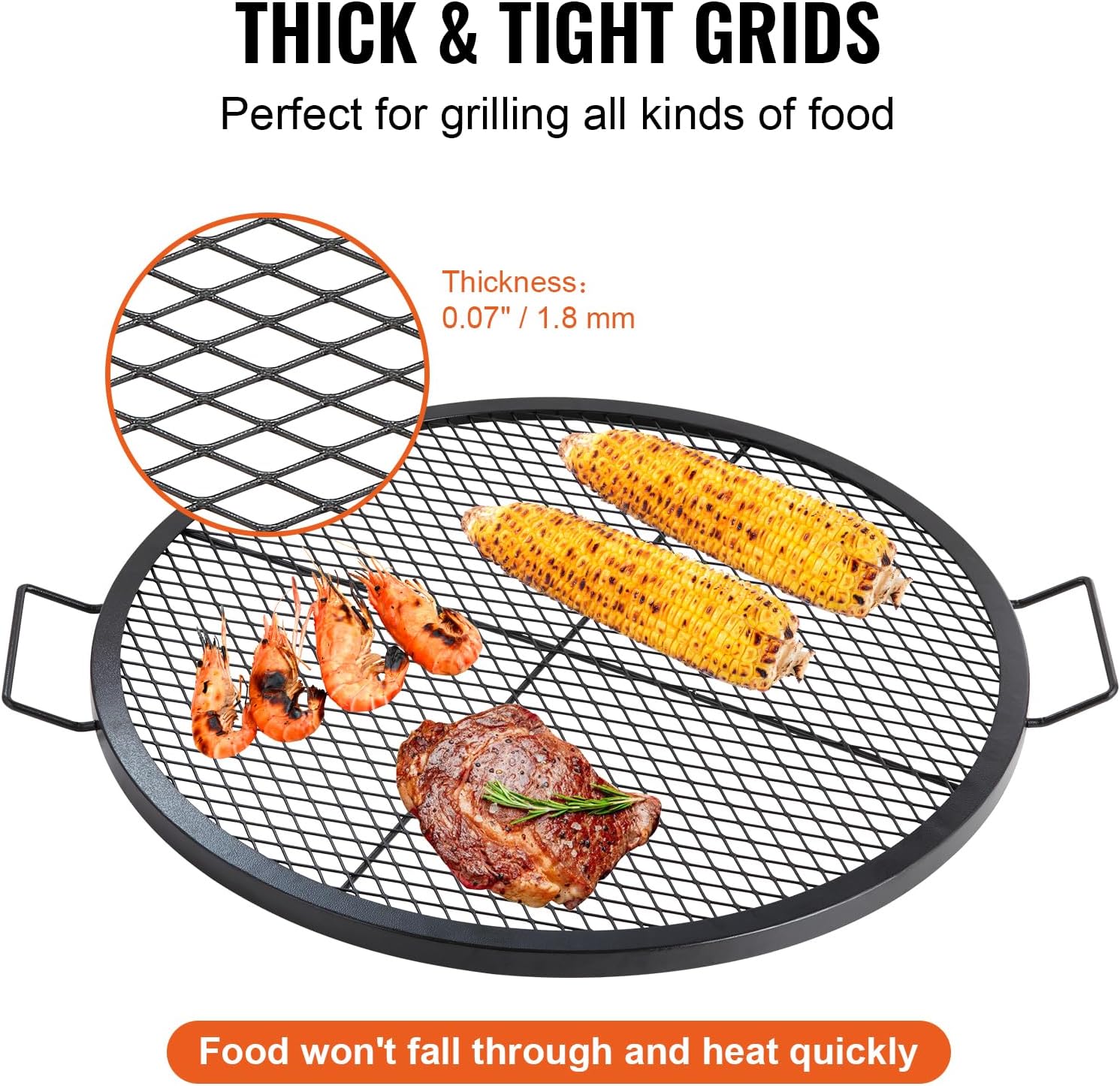 VEVOR X-Marks – Rejilla para fogata, parrilla de cocción redonda ...