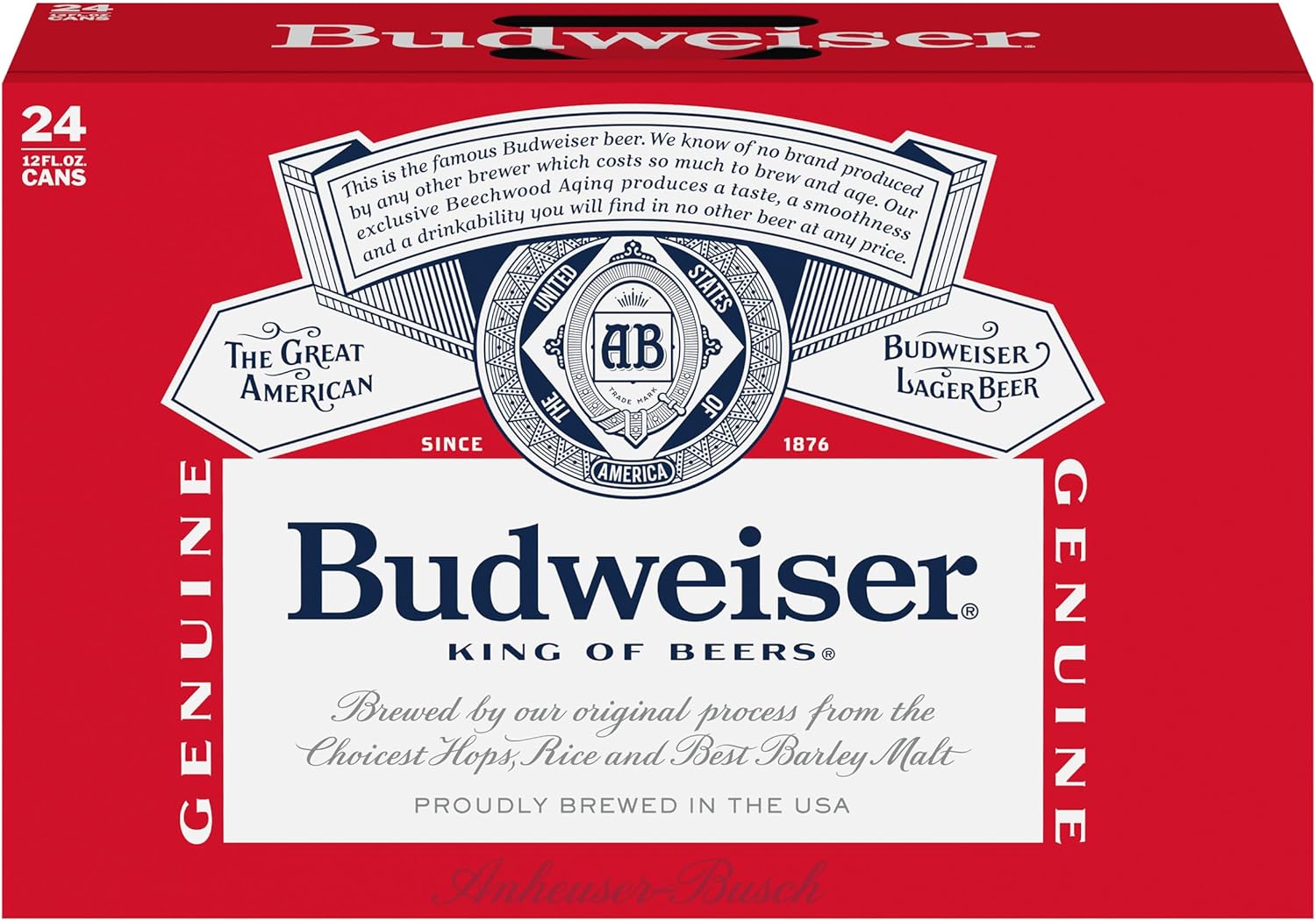 Amazon.com: Budweiser Can Suitcase, 12 oz, 24 ct : Grocery & Gourmet Food