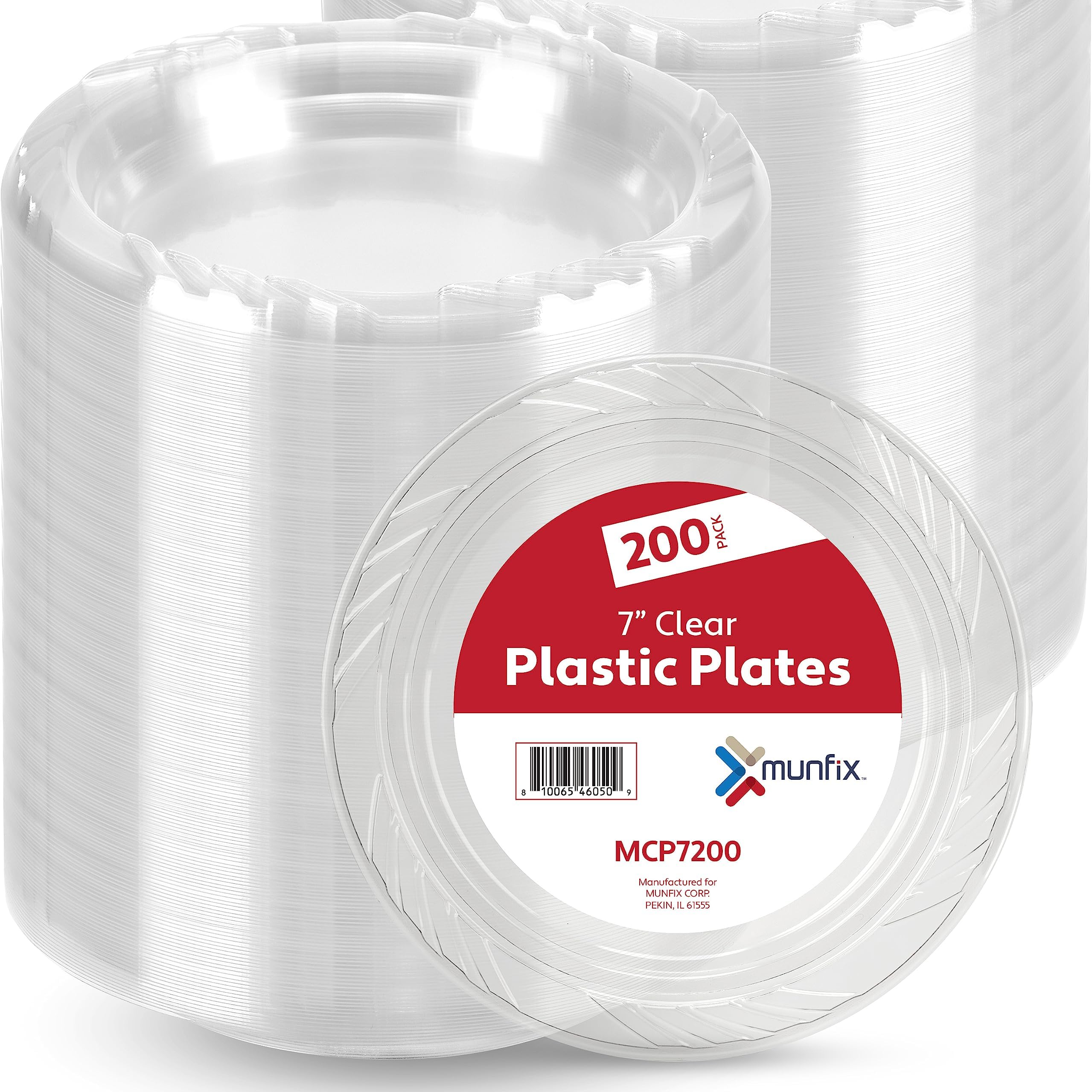 Amazon.com: 200 Clear Plastic Plates Set - 7 Inch Plastic Dessert/Salad ...