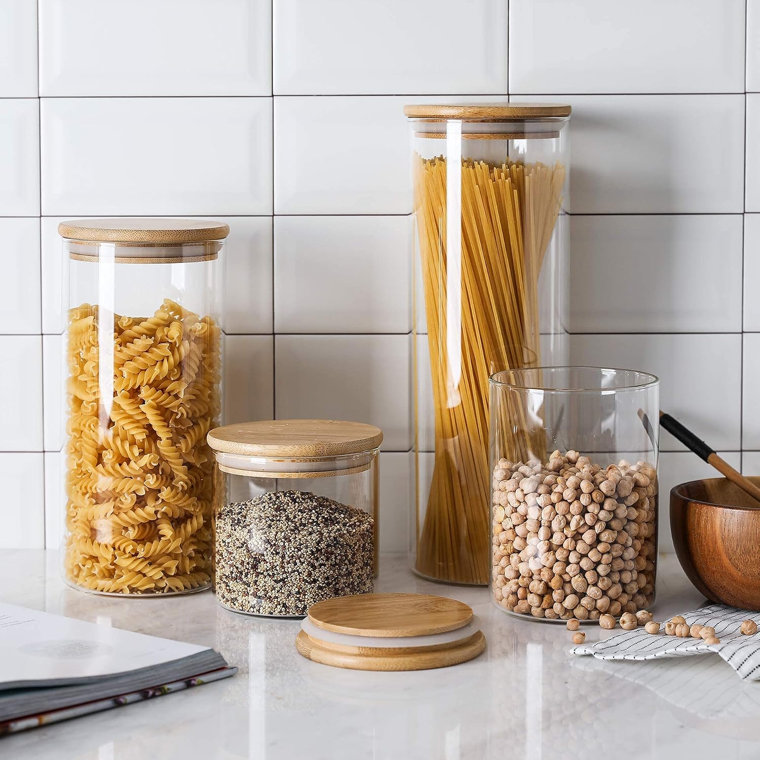 Gala Houseware Airtight Food Storage Containers with Bamboo Lids
