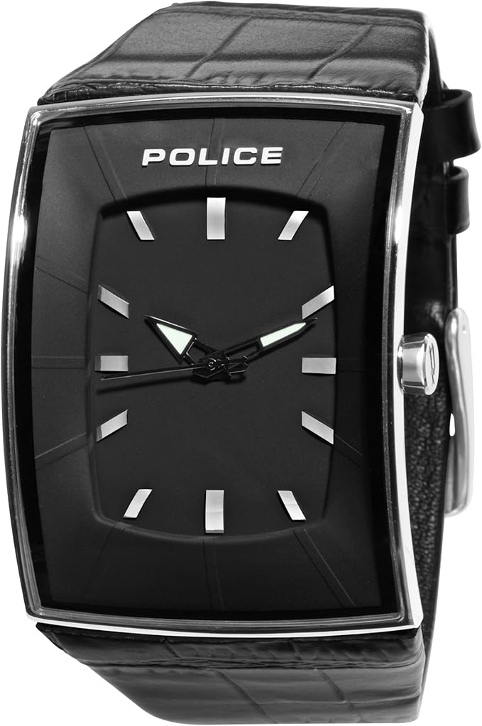 Police Unisex Quartz Watch with Black Dial Analogue Display and Black ...
