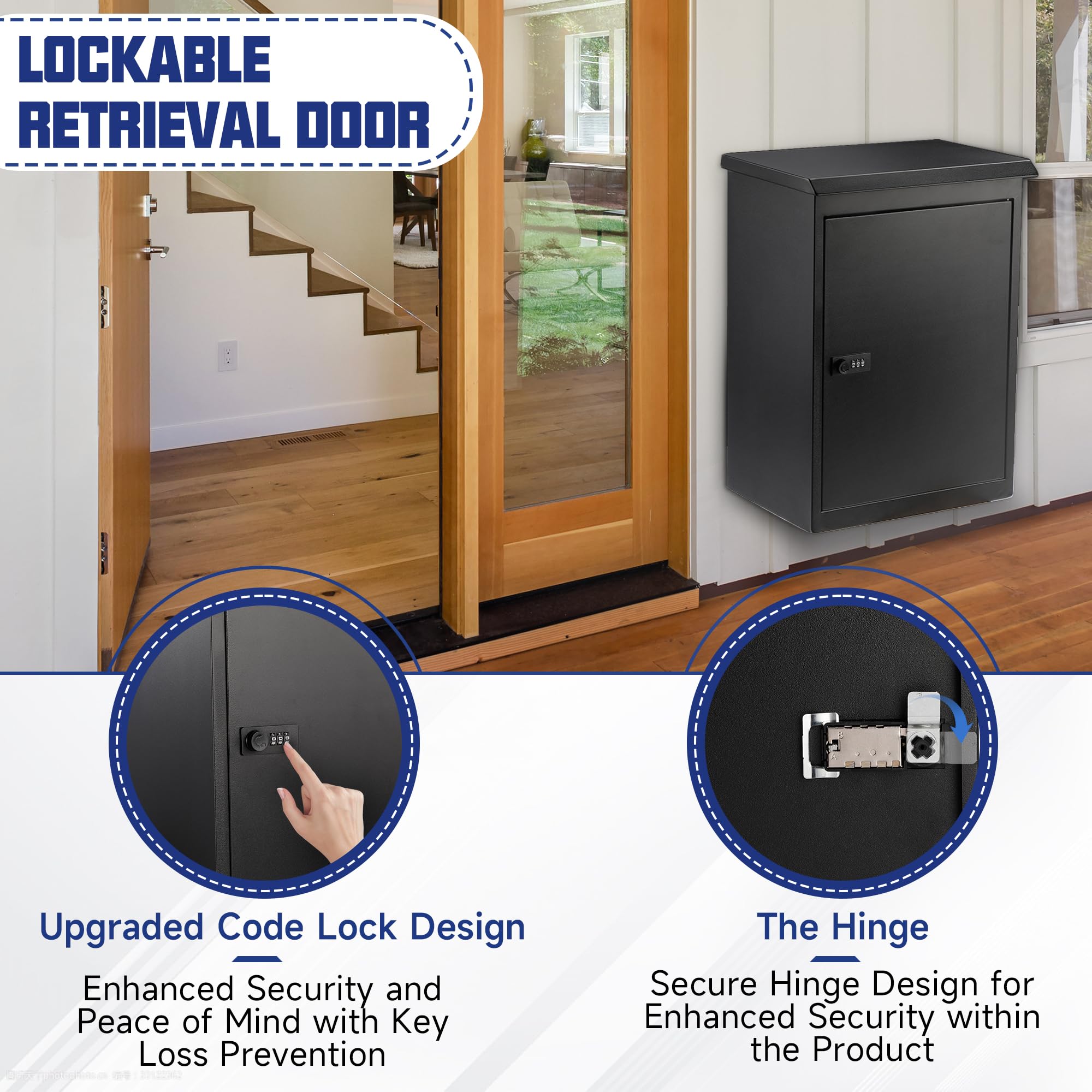 Package Delivery Boxes for Outside, 13.4" x 8.7" x 19.7" Galvanized ...