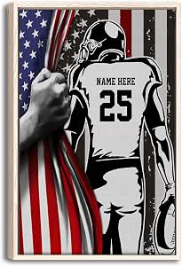 Amazon.com: Personalized Football Poster & Framed Canvas, Football ...