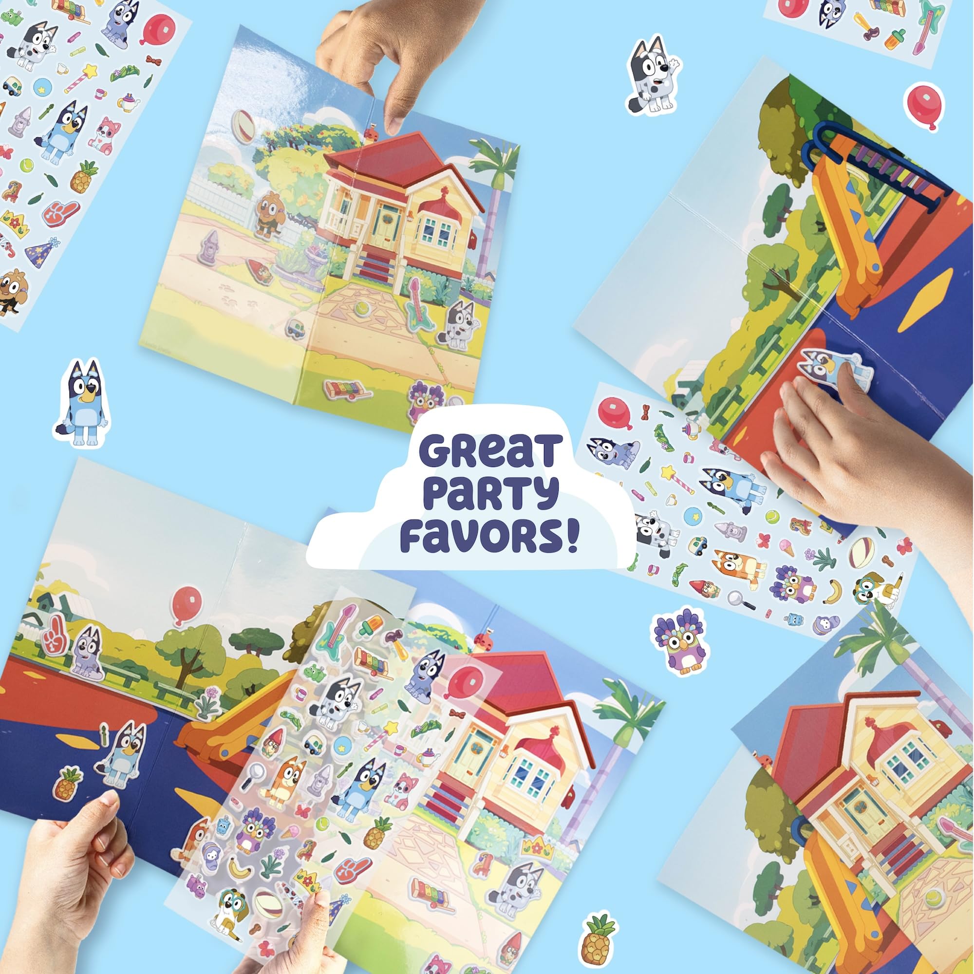 Snapklik.com : Bluey Mini Sticker Playset, 6-Pack, 45 Reusable Puffy ...