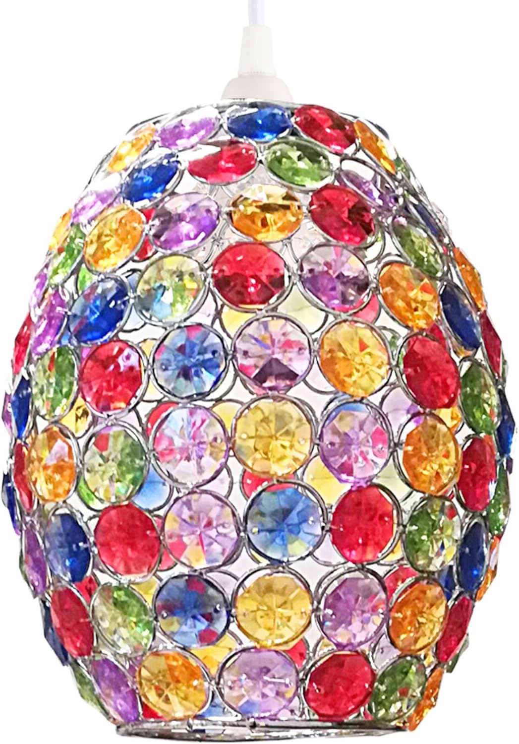 Loxton Lighting - Oval Pendant Light Shade Multi-Colour Jewels with ...