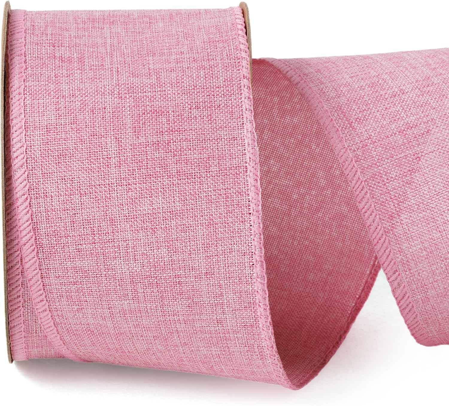 Amazon.com: LaRibbons Pink Linen Wired Ribbon, 2.5 Inch x 12 Yard ...