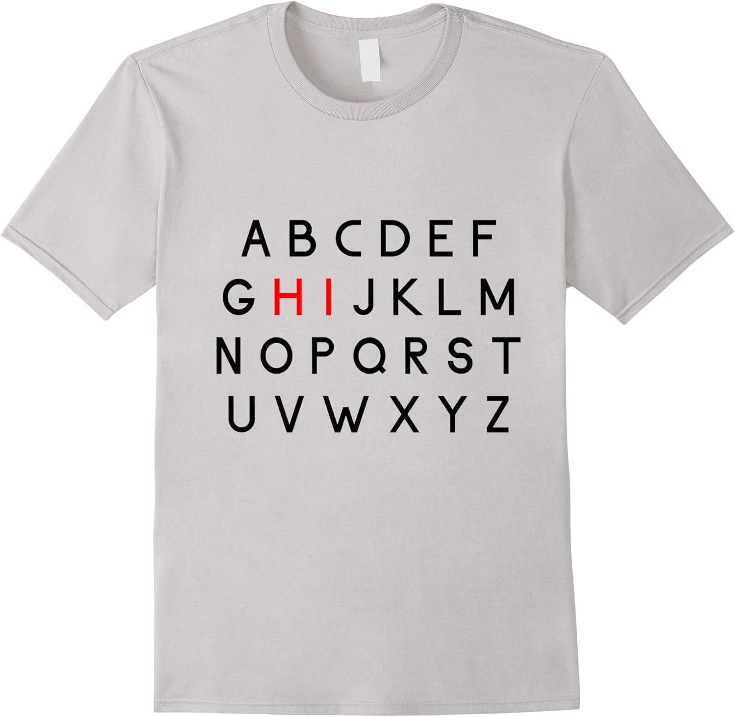 Amazon.com: ABC Alphabet Hi T-Shirt Men Women Kids : Clothing, Shoes ...