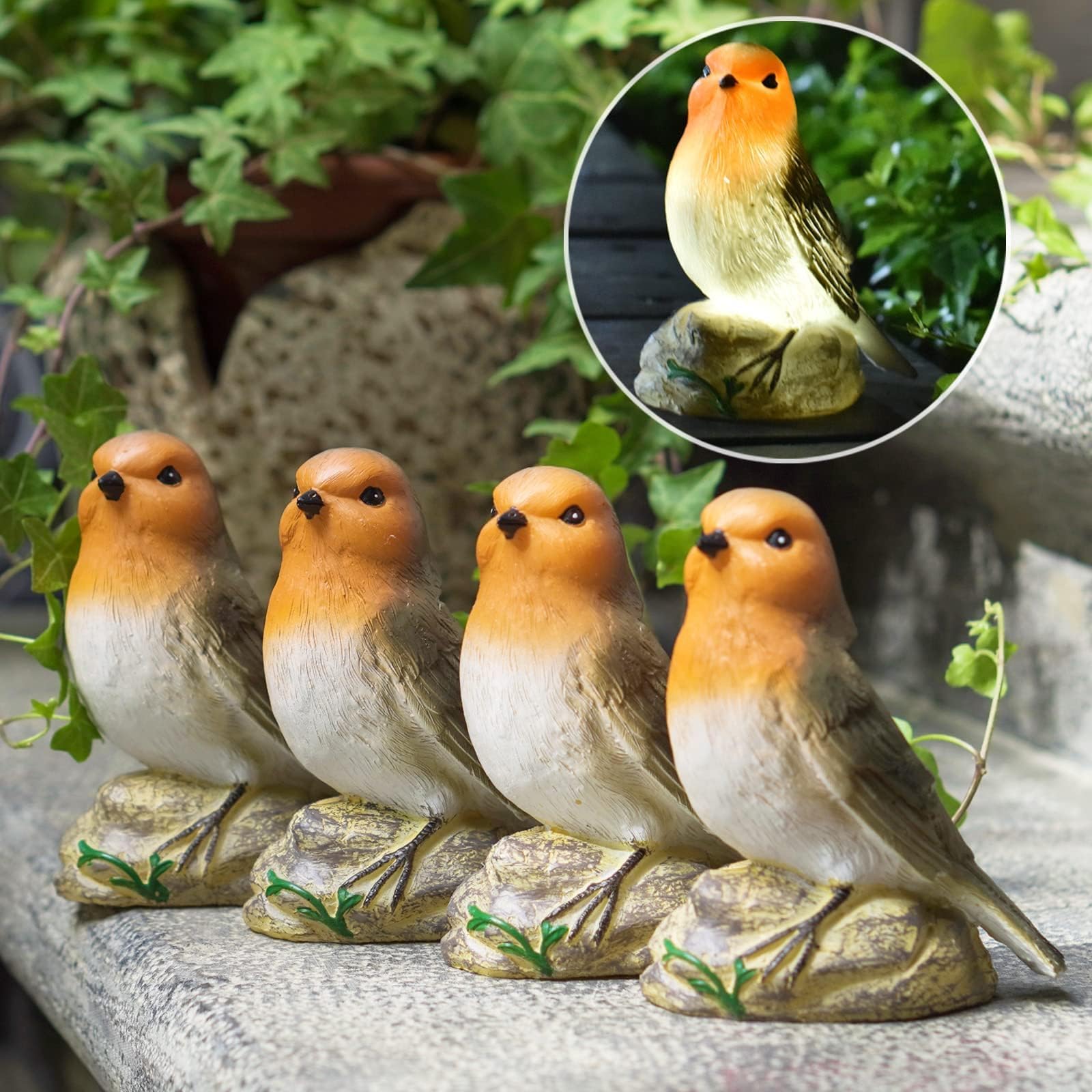 Amazon.com : Solar Garden Outdoor Statues Bird Lights, Cute Birds ...
