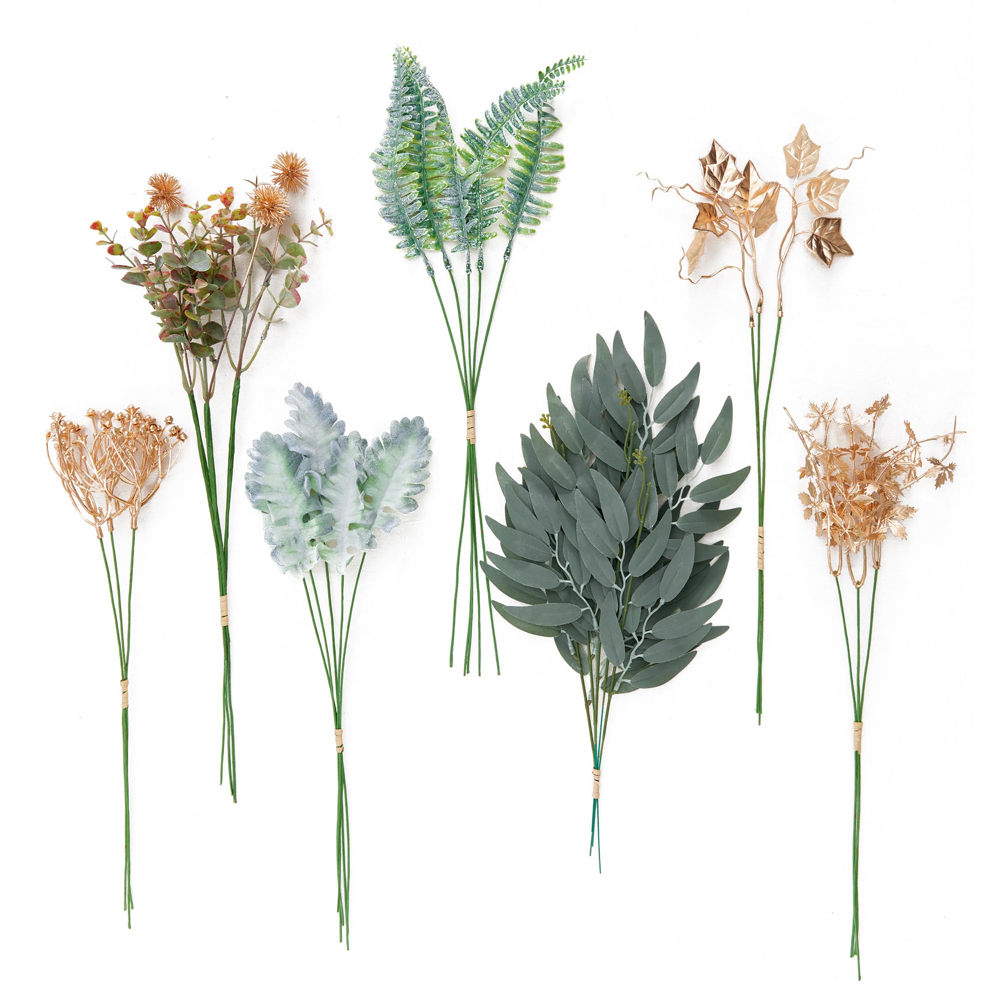 Amazon.com: MISSPIN 27PCS with 7 Kinds of Artificial Greenery Stems Box ...