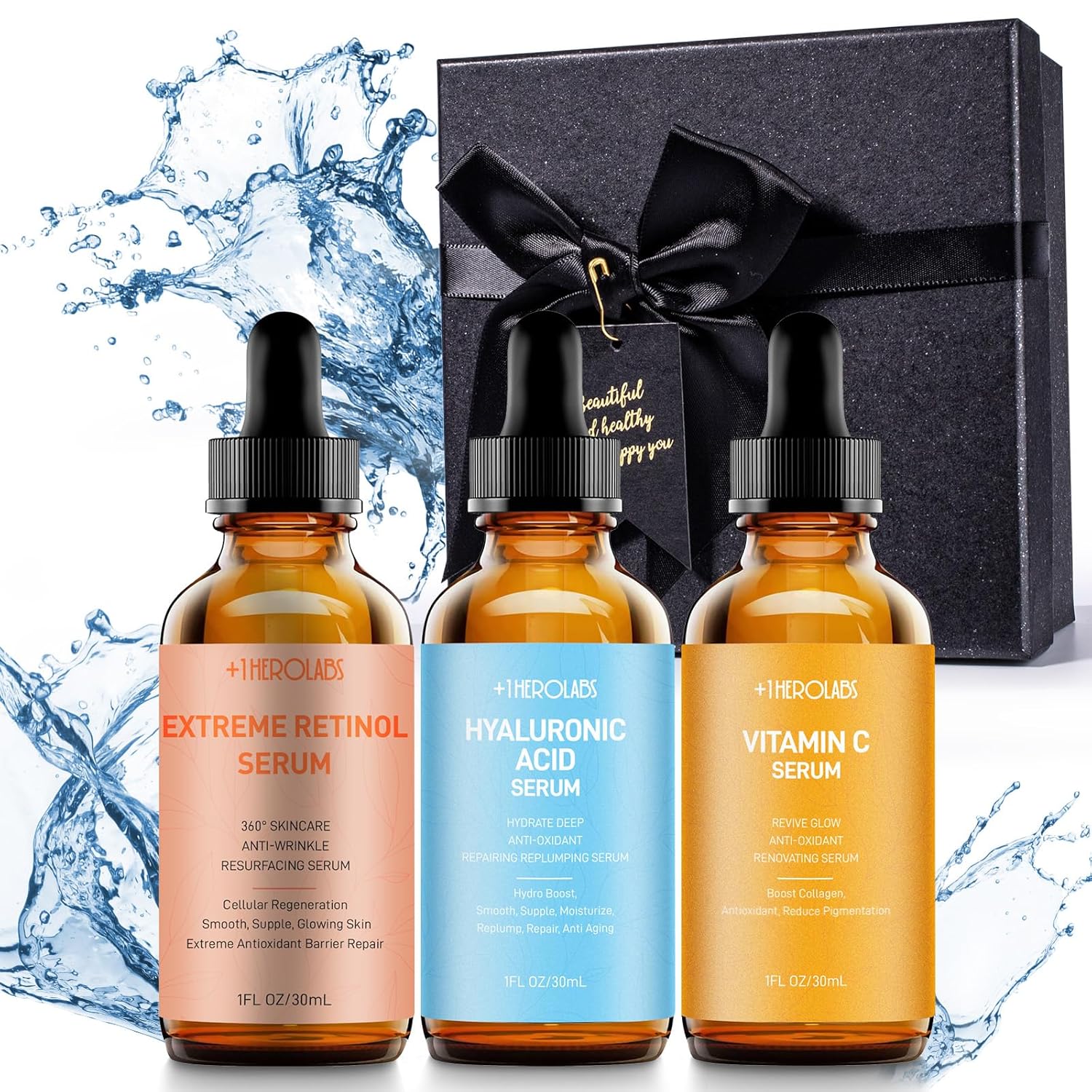 Amazon.com: Face Serum Set – Retinol Serum, Vitamin C Face Serum ...