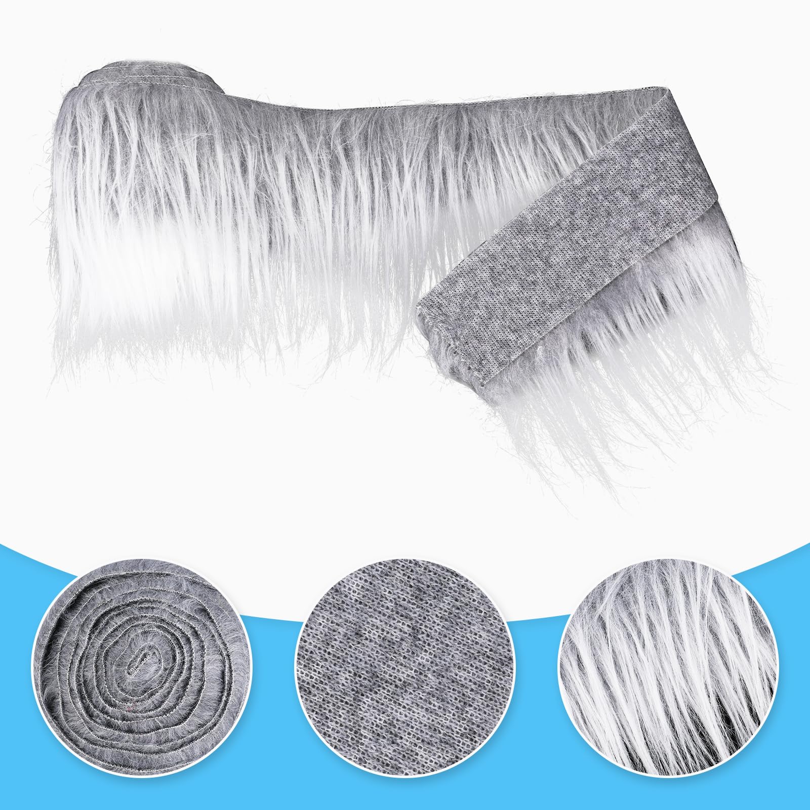 Snapklik.com : Lusofie Faux Fur Fabric Precut Strips 2x71inch Shaggy ...