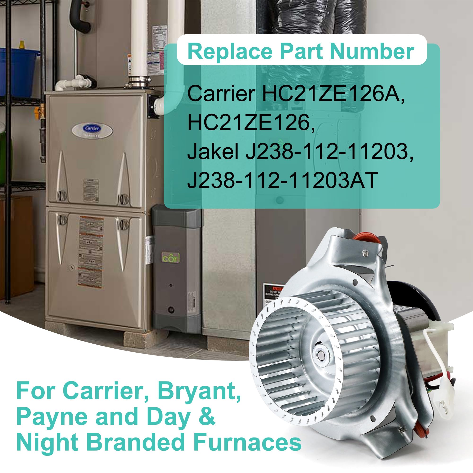 Snapklik.com : Hipoilk HC21ZE126A Furnace Draft Inducer Motor Assembly ...