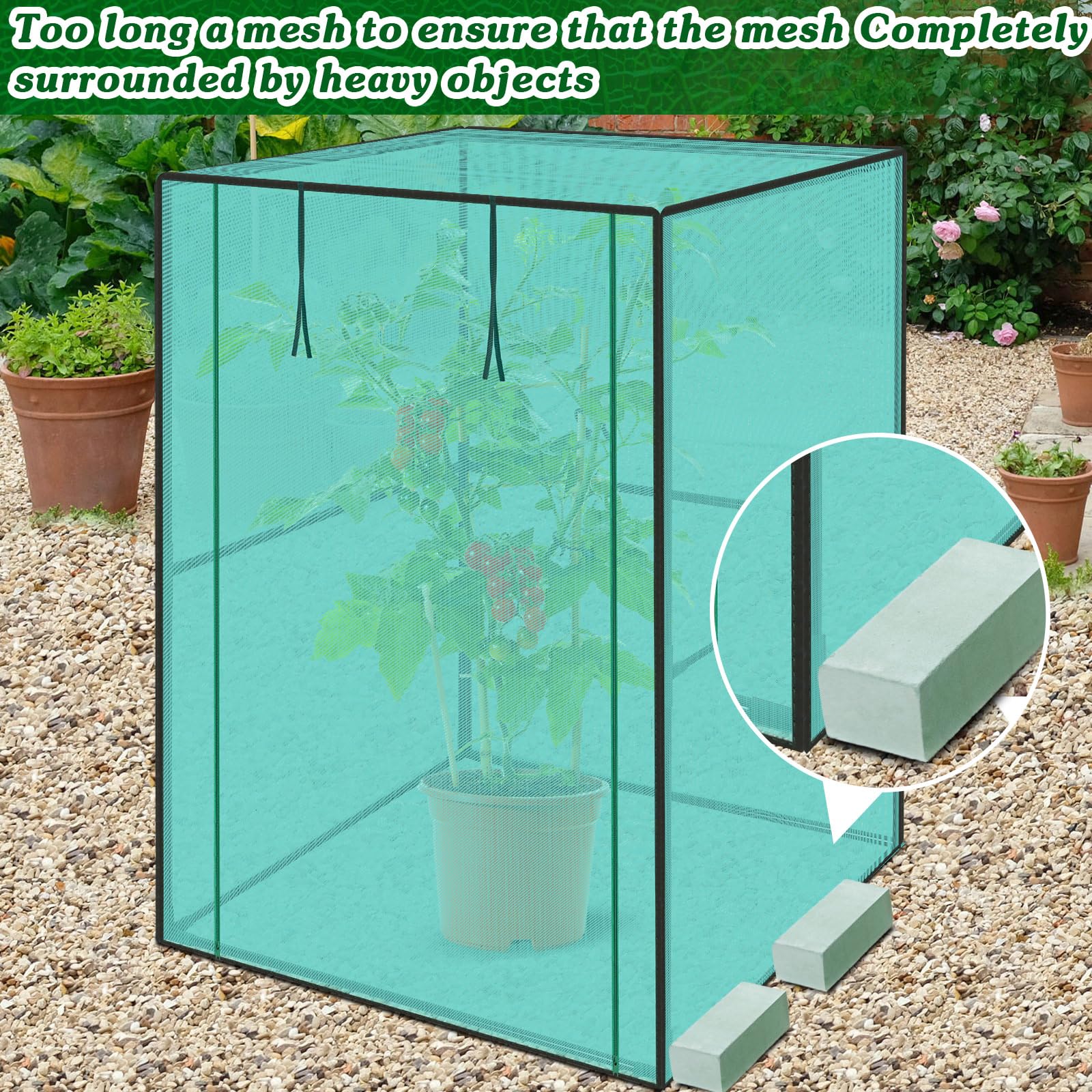 2 Pack Crop Cage Plant Protection Tent 3' x 3' x 4' Protection Garden ...