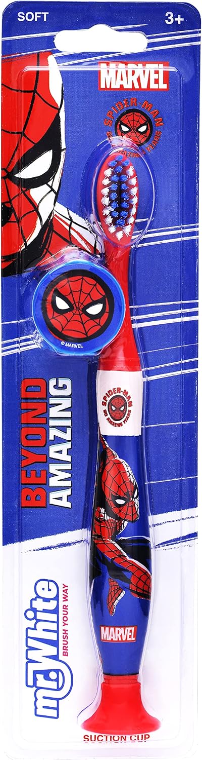 Mr White Jr Spider-Man Manual Toothbrush with Protective Cap : Amazon ...