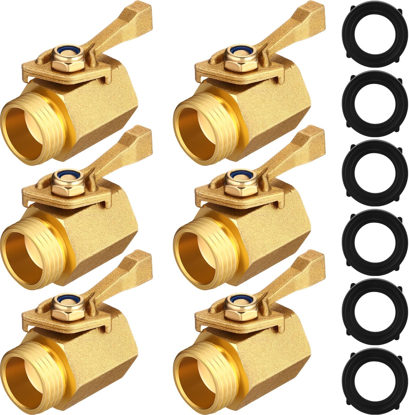 Amazon.com: Lifynste Heavy Duty Brass Garden Hose Shut Off Valve, 3/4 ...
