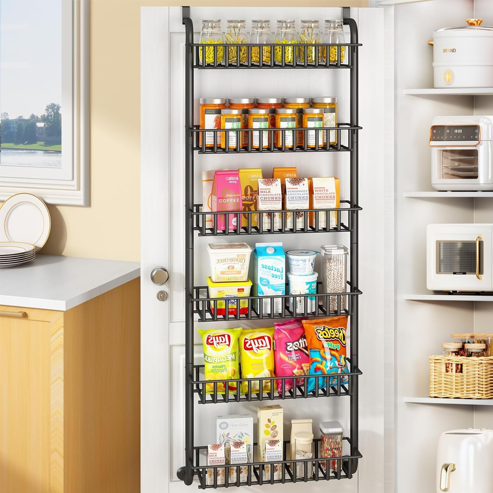 Amazon.com: 4 Pack Wall Mount Spice Rack Organizer for Cabinet Door ...