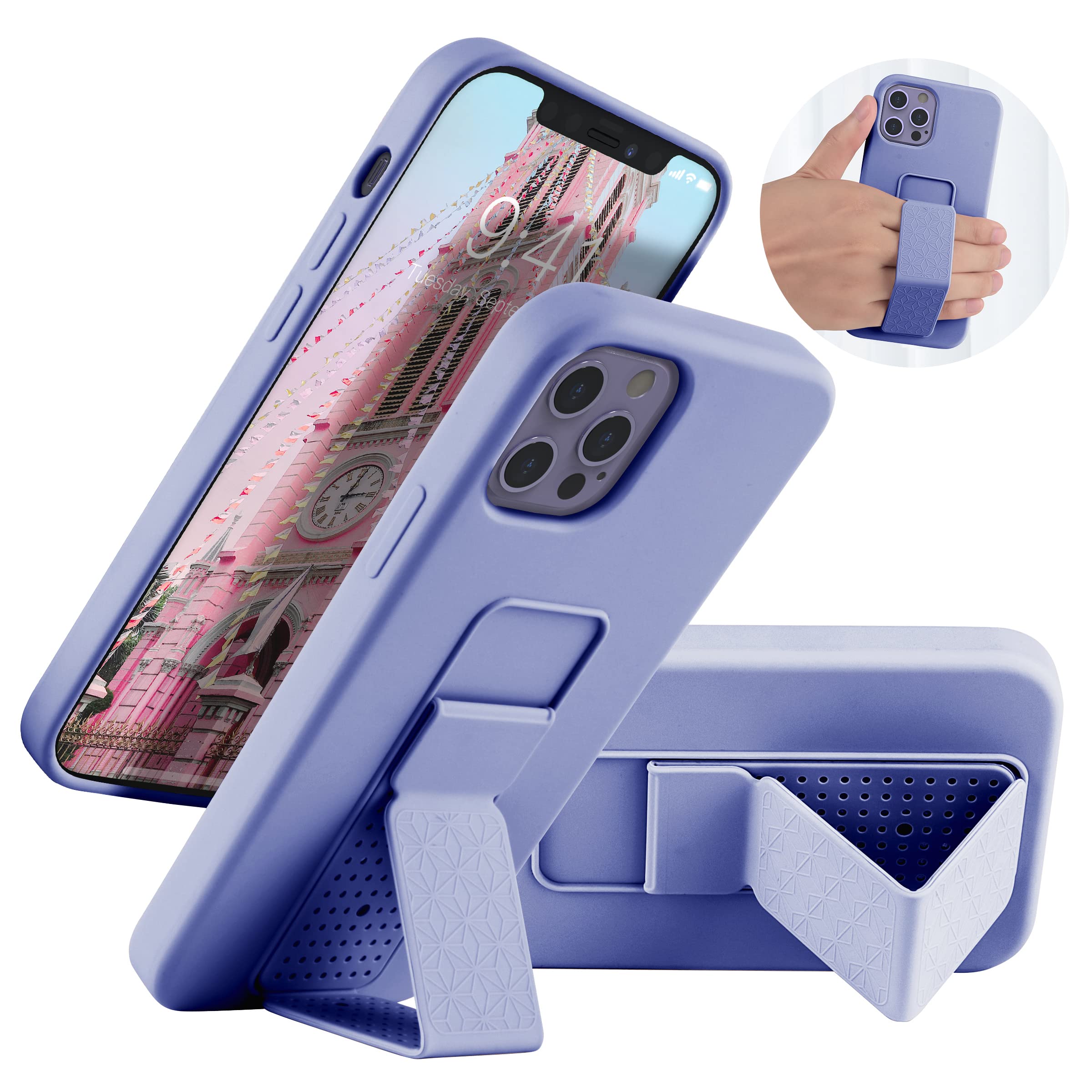 Amazon.com: LAUDTEC Silicone Kickstand Case Compatible with iPhone 12/12 Pro, Vertical and ...