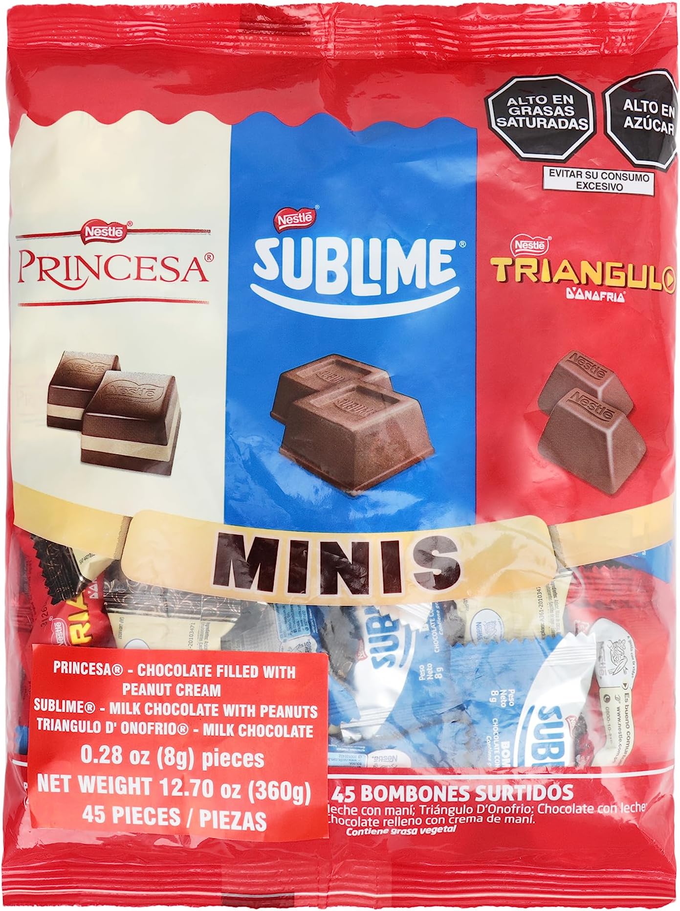 Amazon.com : Chocolate Triangulo Junior D'onofrio, 18 Units, 17g Each ...