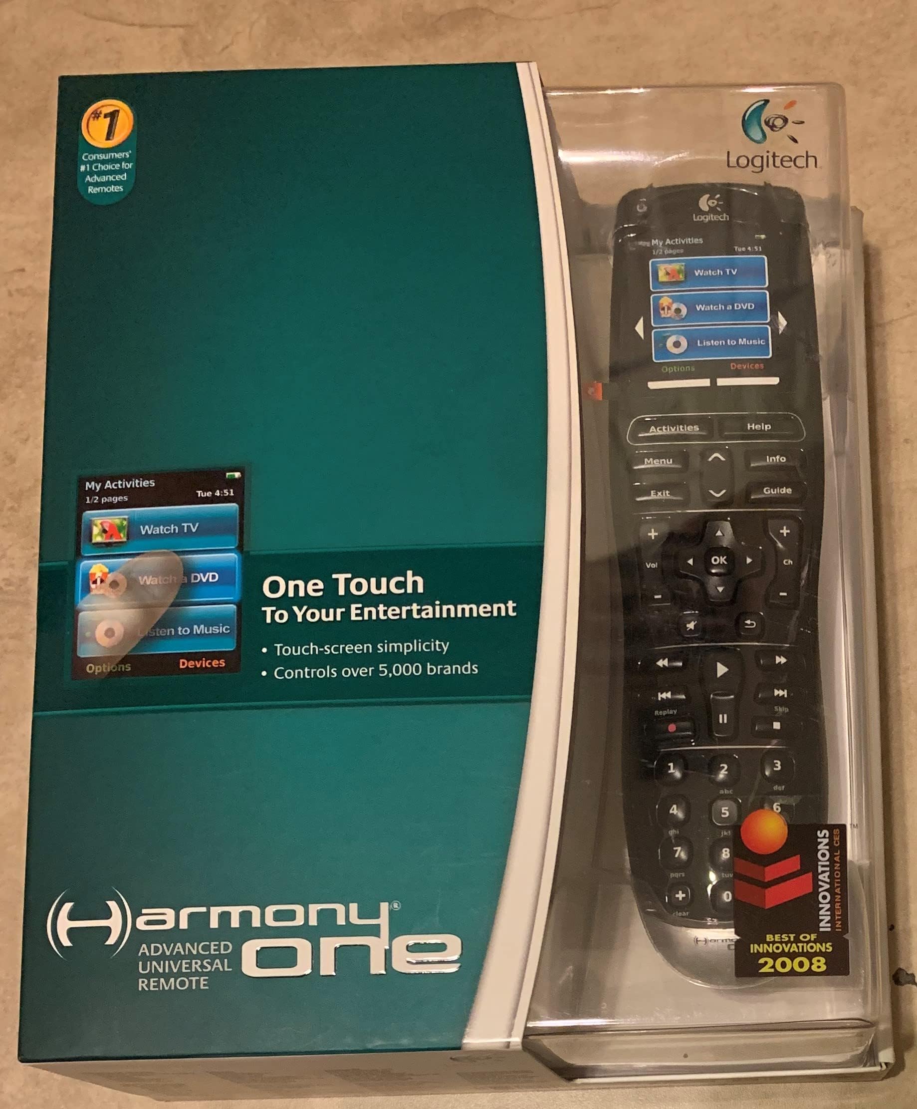 Amazon.com: Logitech Harmony One Universal Remote with Color Touch ...