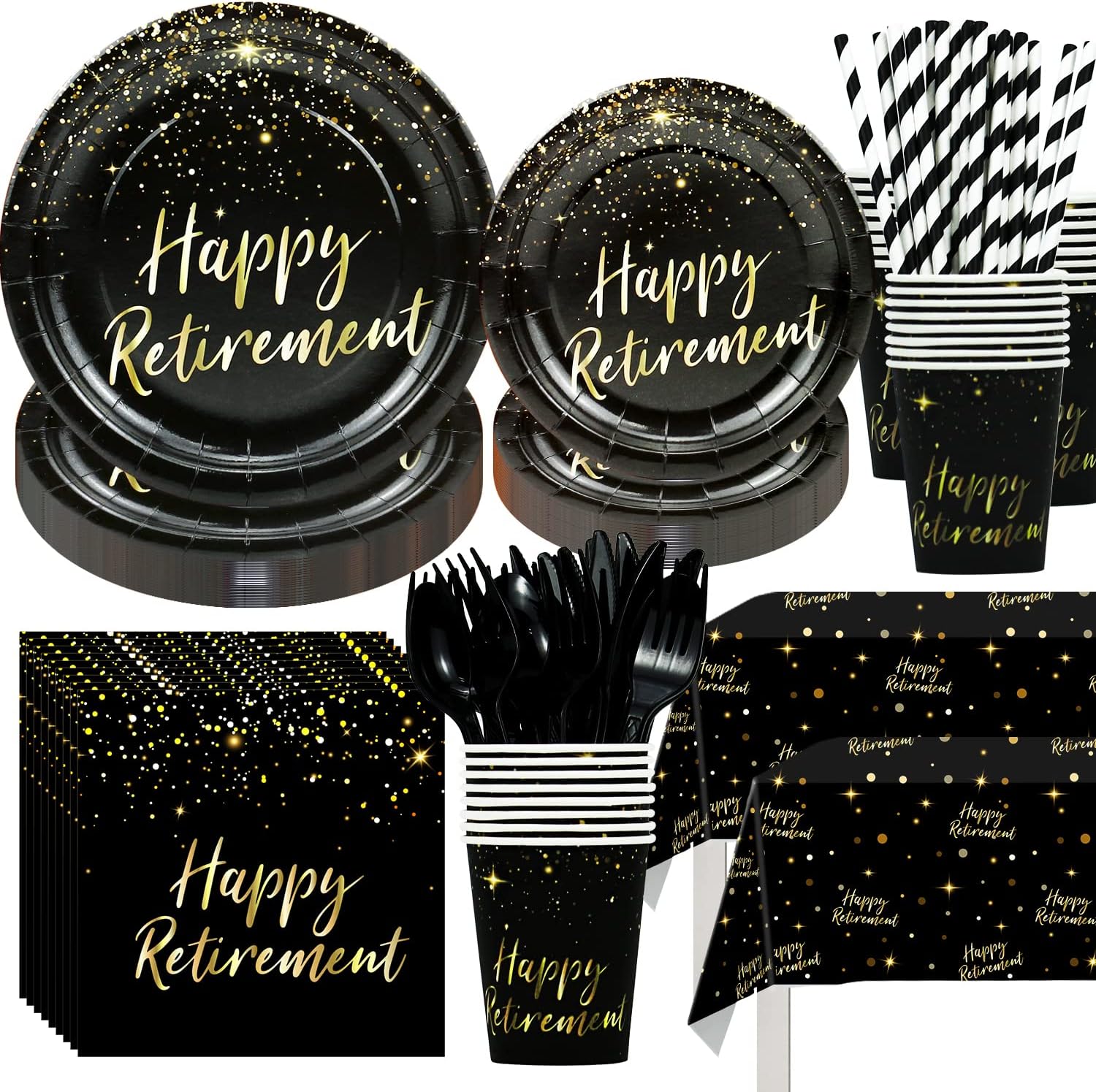 Amazon.com: FVABO Retirement Party Supplies and Decorations - Tableware ...