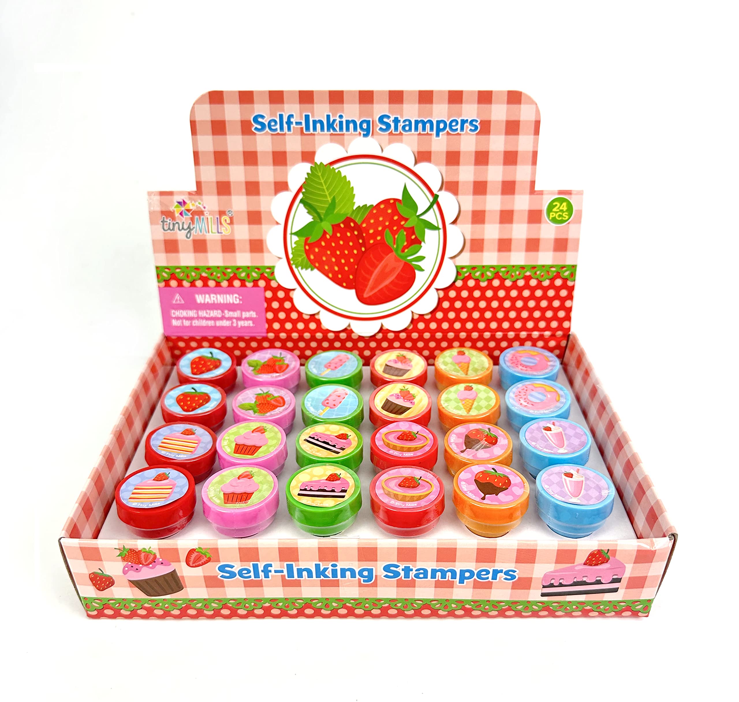 Amazon.com: TINYMILLS 24 Pcs Strawberry Themed Assorted Stamps for Kids ...