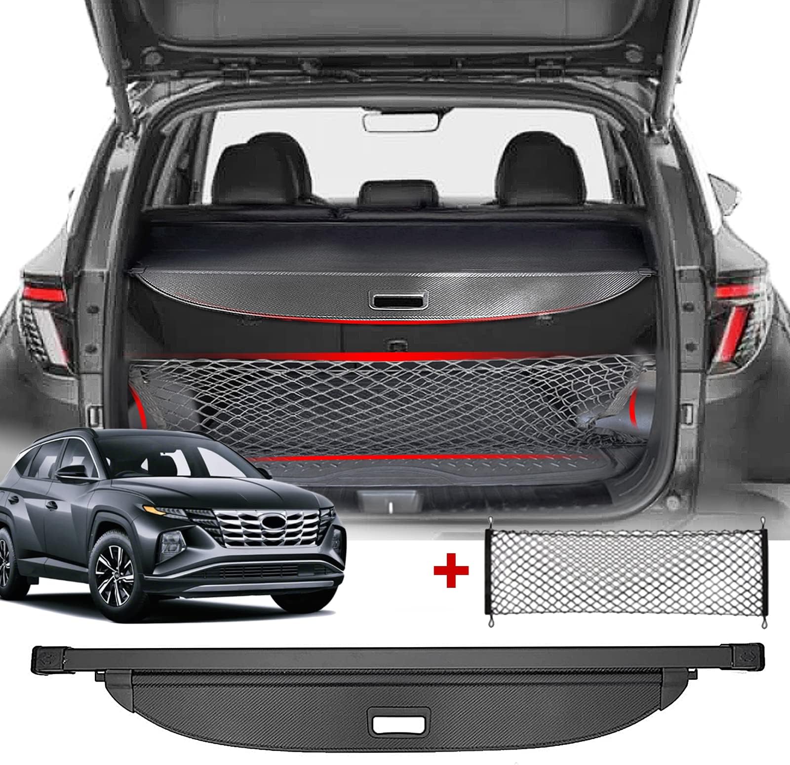 Amazon.com: Cosilee Hyundai Tucson 2022 2023 2024 Cargo Cover ...