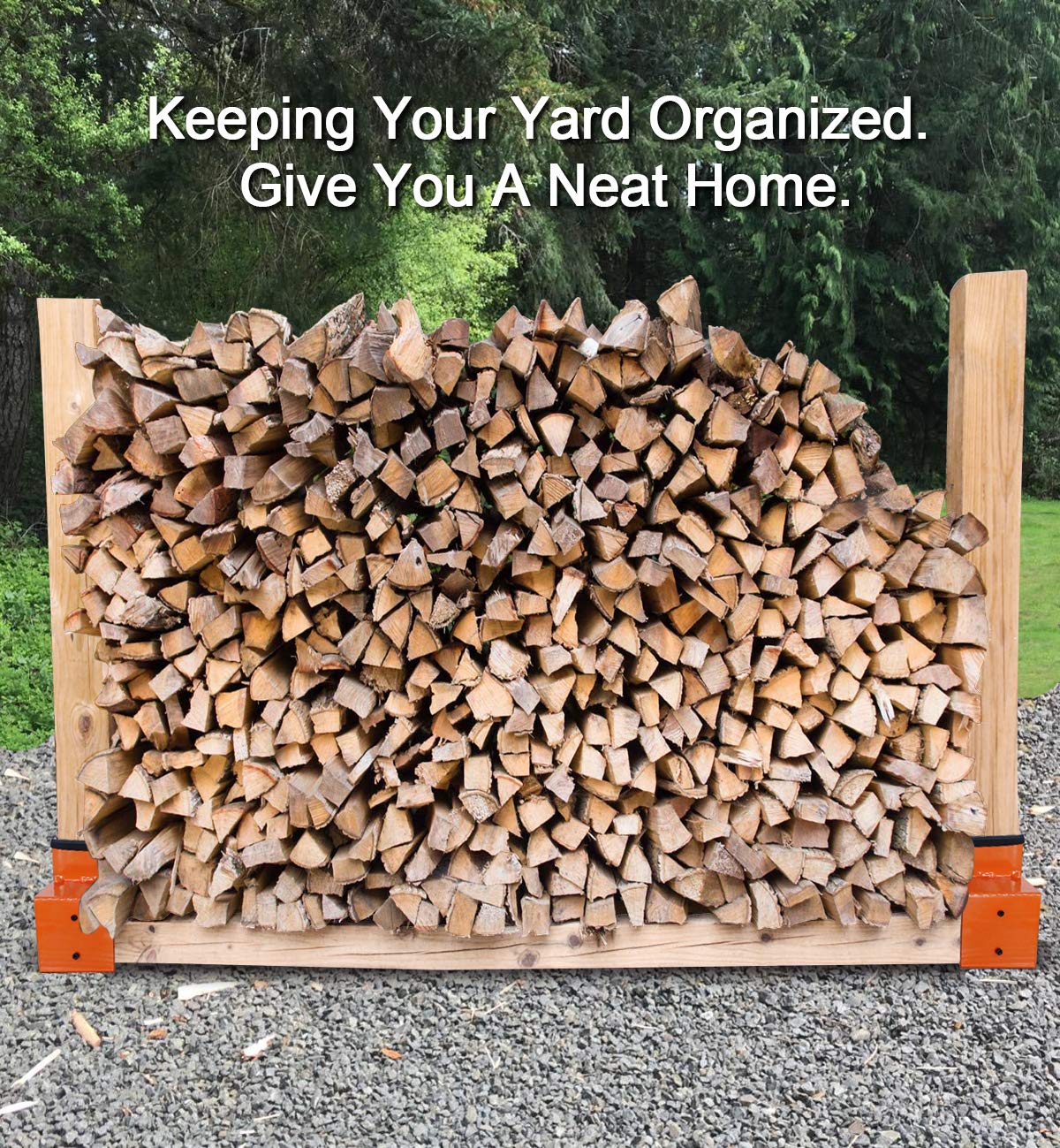 SnugNiture Outdoor Firewood Log Storage Rack Bracket Kit, Adjustable ...