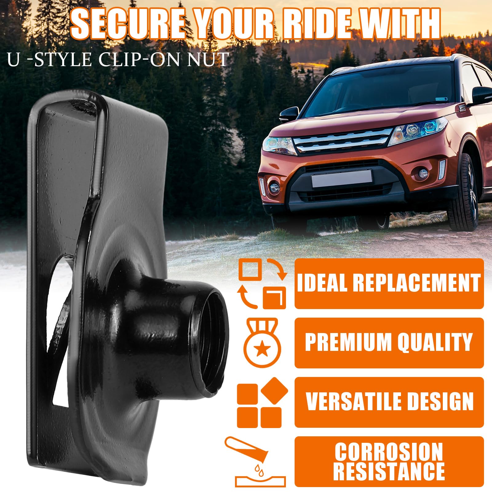 Snapklik.com : Yaocom 25 Pcs Extruded U Type Nuts Bumper Fender U Style ...