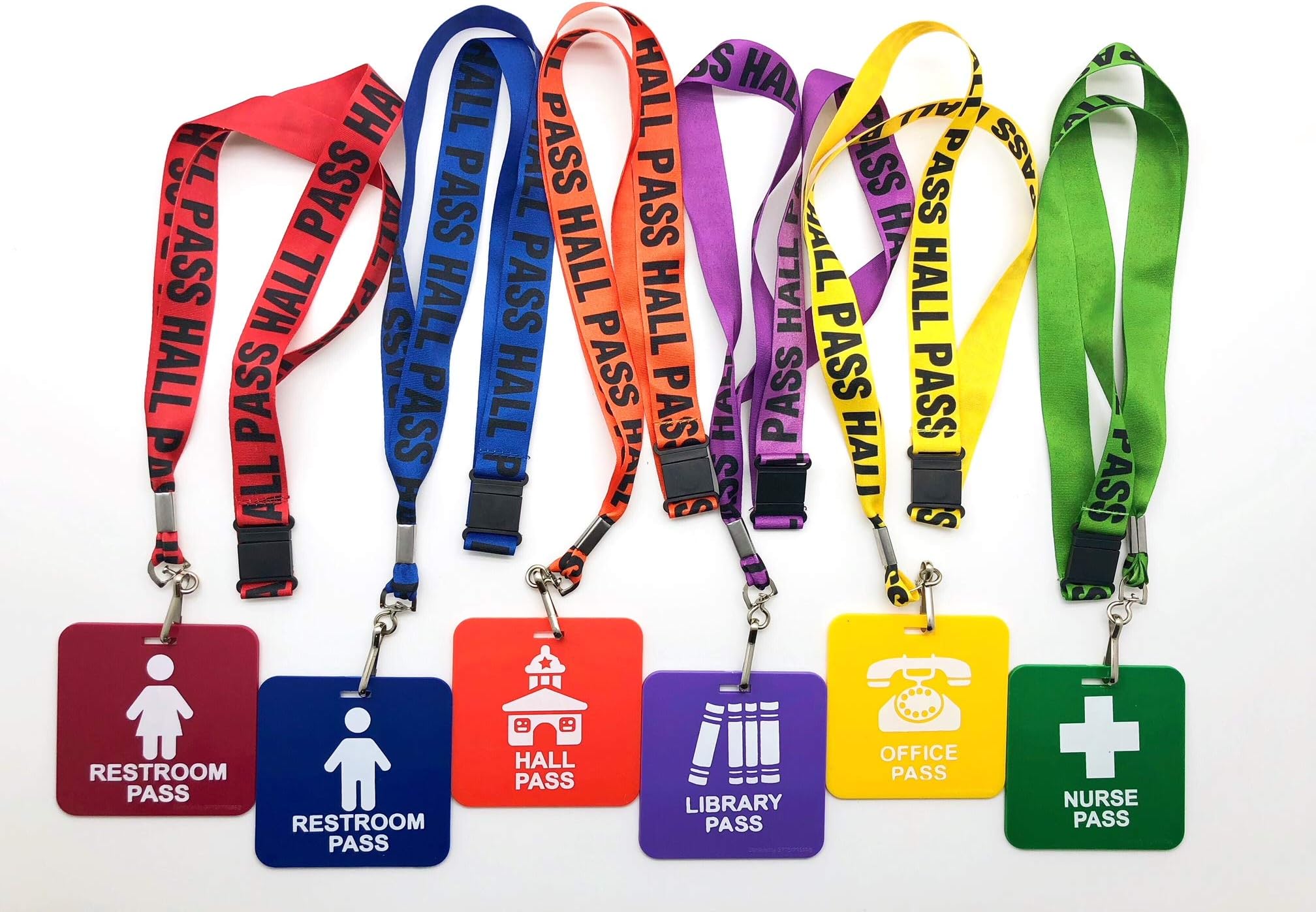 Amazon.com: GIFTEXPRESS Hall Pass Lanyards and School Passes Set of 6 ...