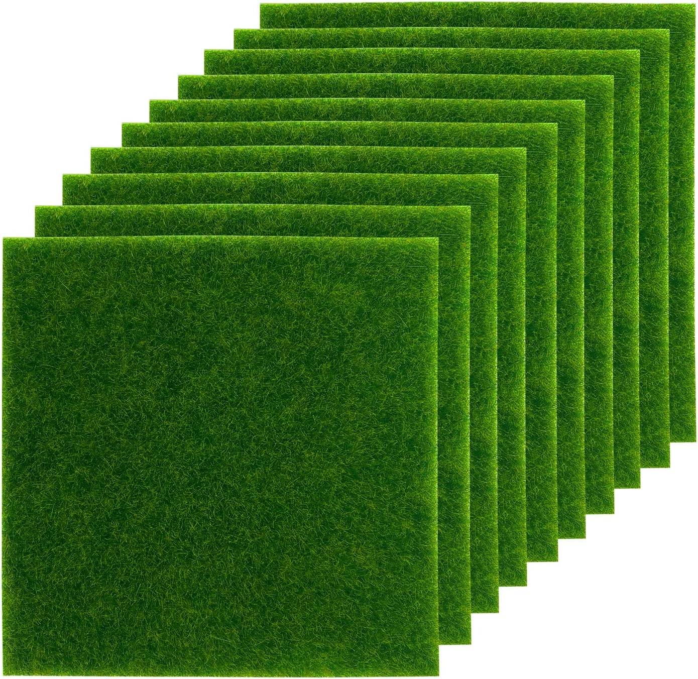 YASQZ Artificial Grass Craft, 8 Pcs Fake Grass Craft/Faux Grass Tiles ...