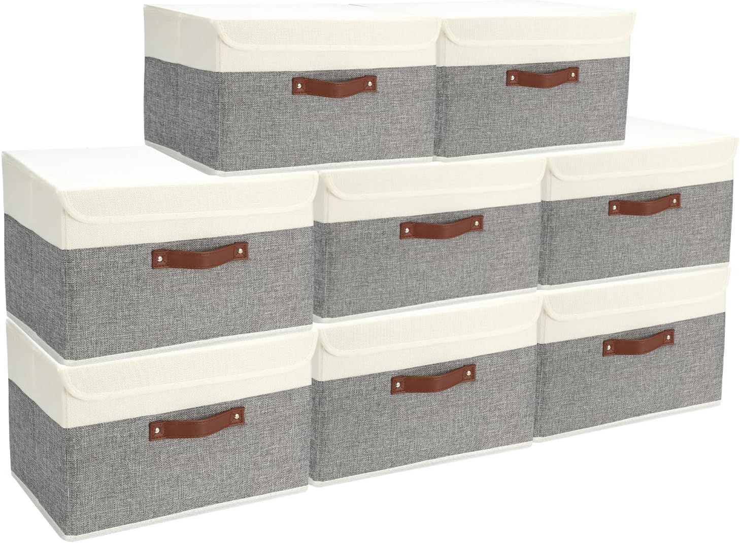 Amazon.com - SAMORADREA 8 Pack Storage Bins Foldable Storage Boxes ...