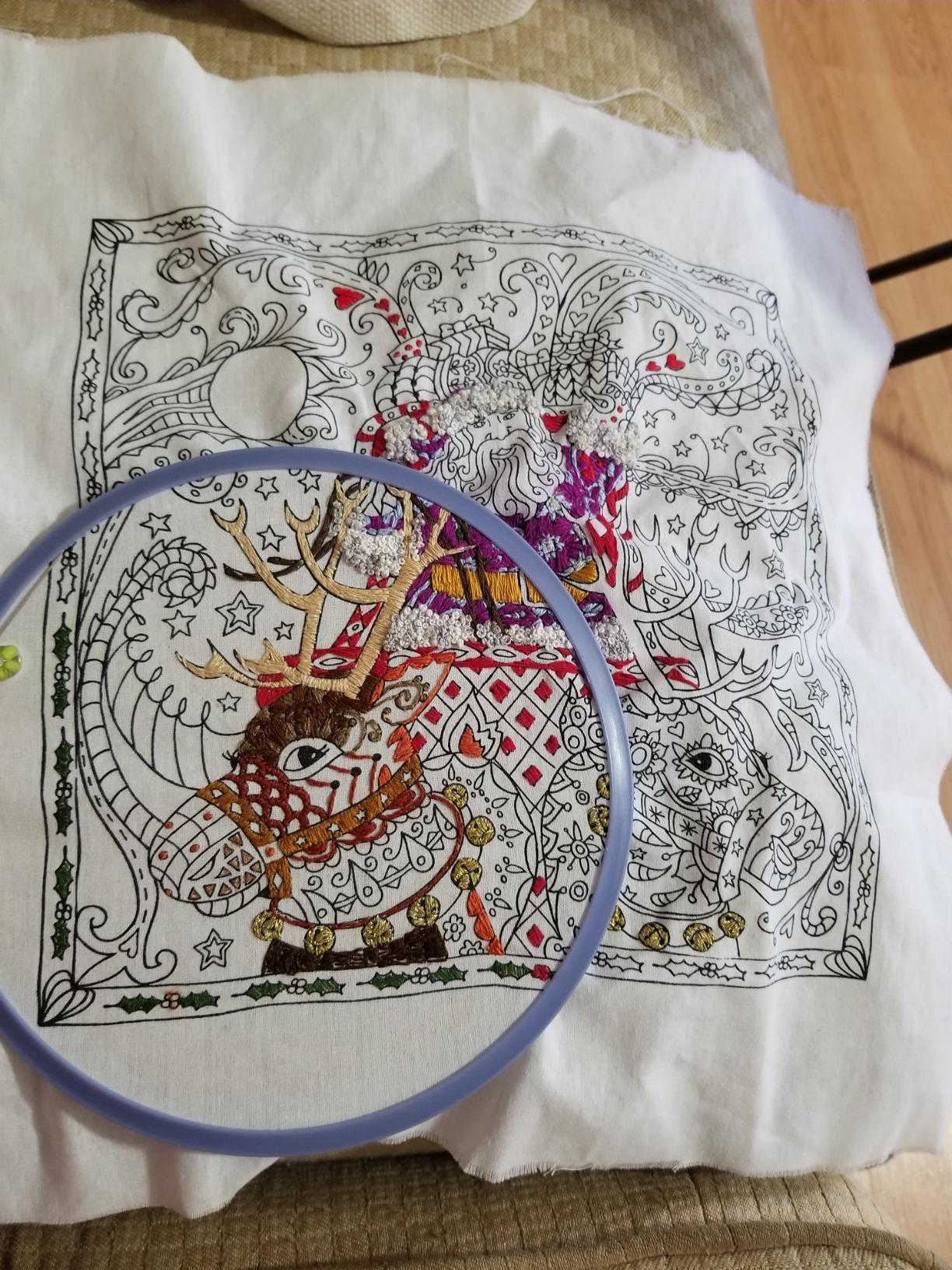 Amazon.com: Design Works Crafts Zenbroidery, Santa, 10" x 10" Craft Kit ...