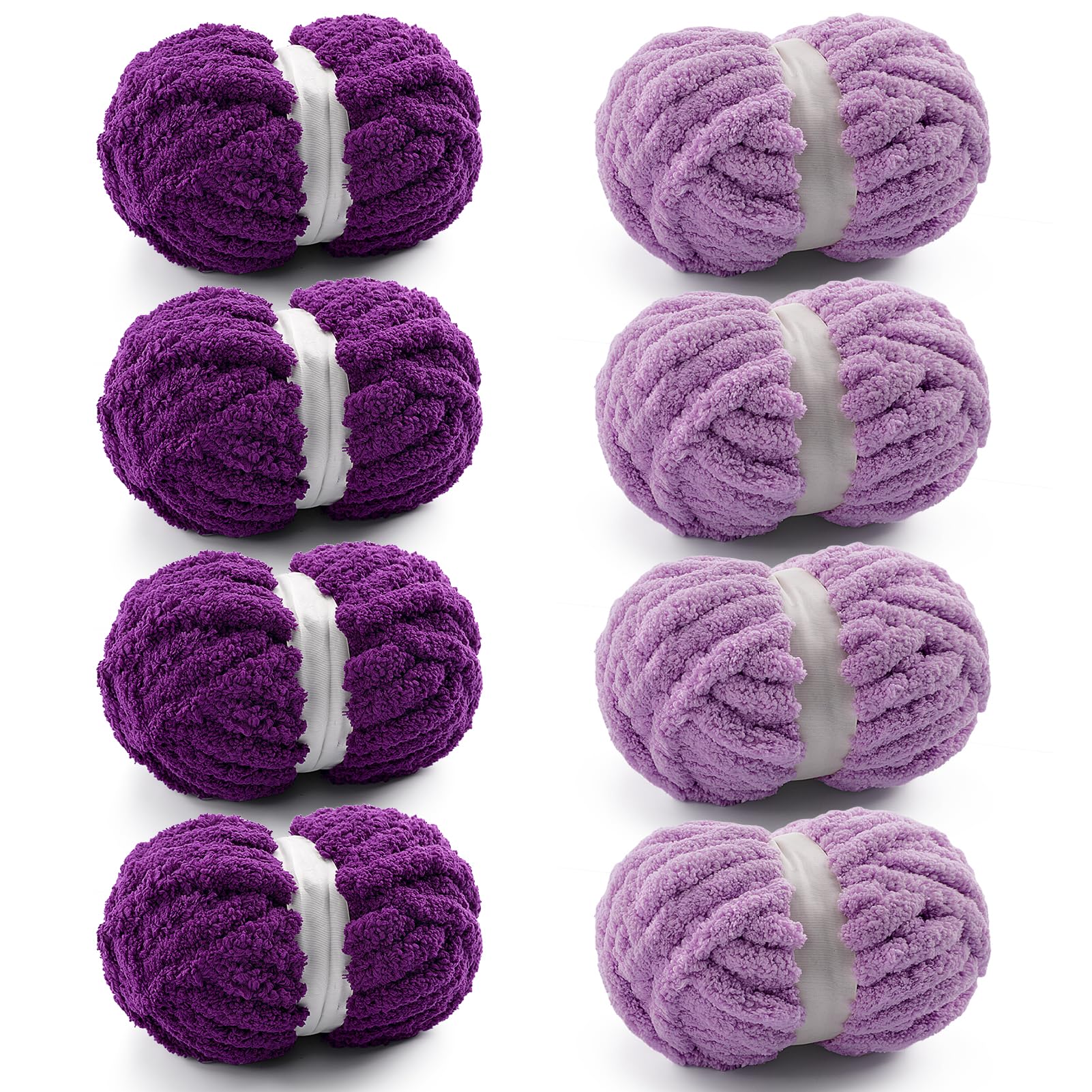 8 Pack Chunky Yarn for Hand Knitting - Chunky Chenille Yarn for ...