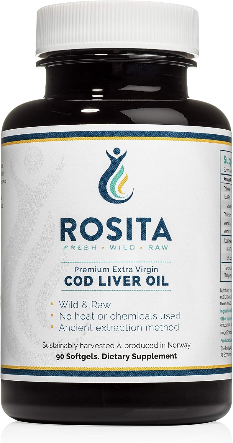 Amazon.com: Rosita Extra Virgin Cod Liver Oil Softgels, 90 Count ...