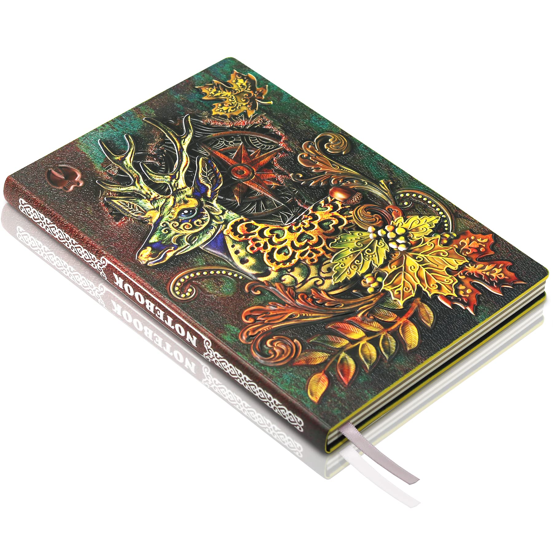 Amazon.com : Deer Embossed Leather Journal Notebook - 3D Handmade ...