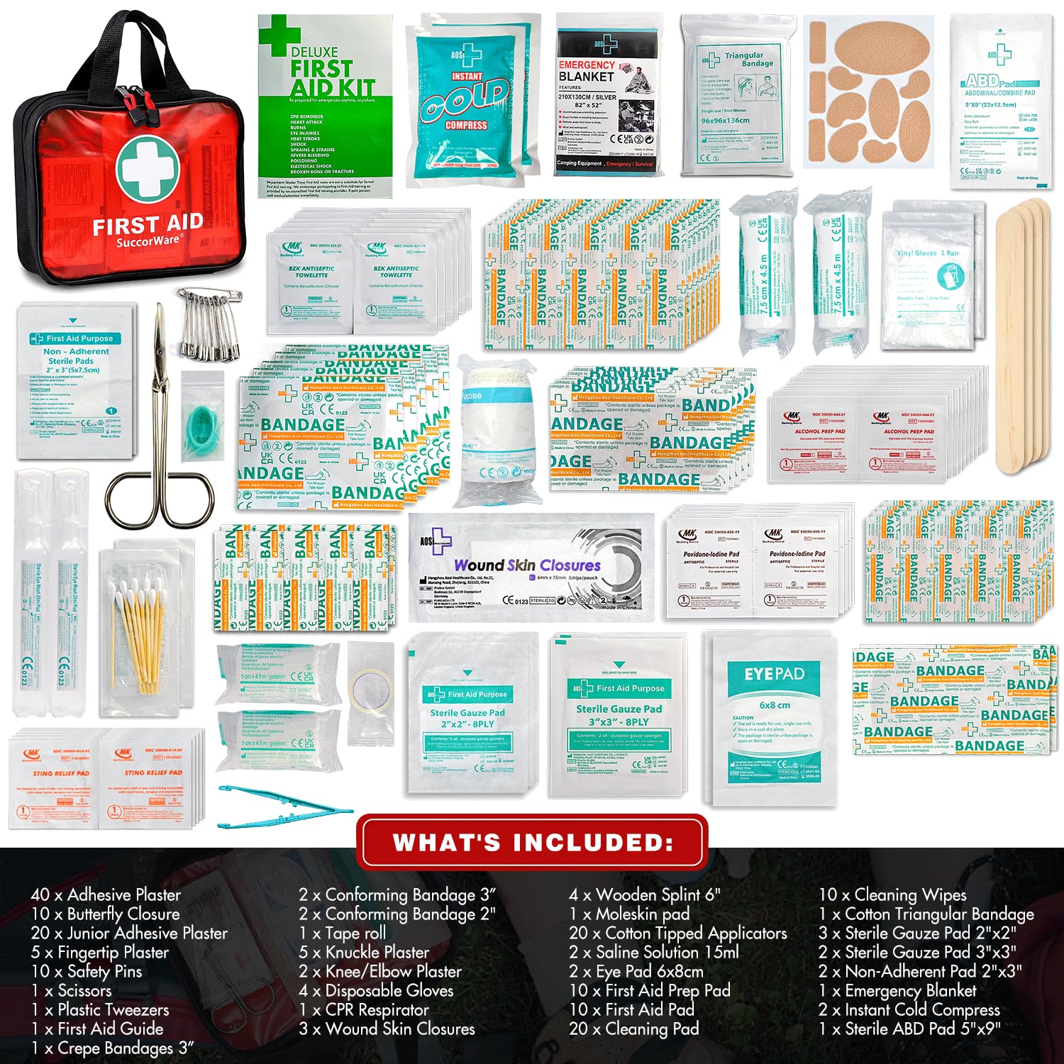 200 Pieces First Aid Kit with...B08CB1VXY9 | Encarguelo.com