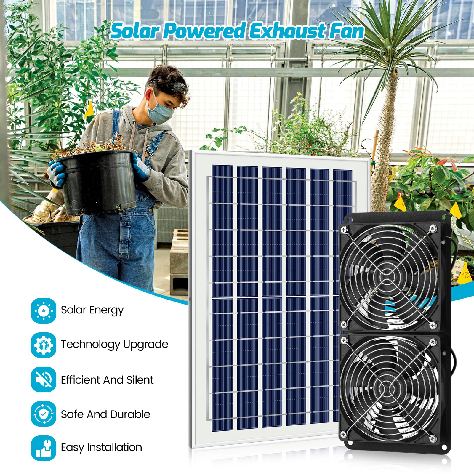 Snapklik.com : Solar Exhaust Fan Boasts 15W Solar Panel, 2300RPM Silent ...