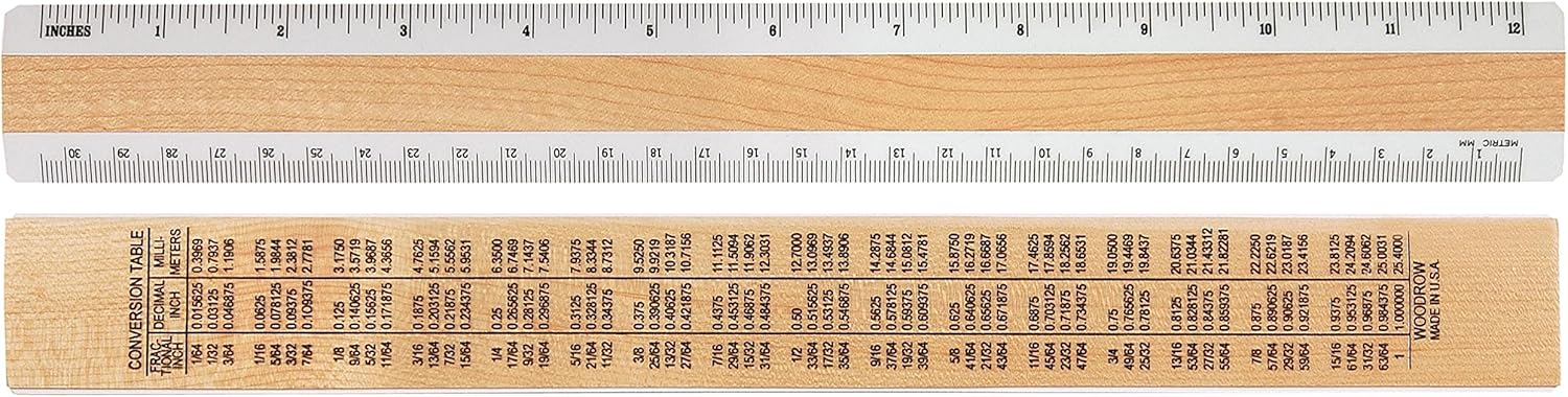 Amazon.com: Woodrow 12" Inches & Metric 2 Bevel Wood Ruler : Tools ...