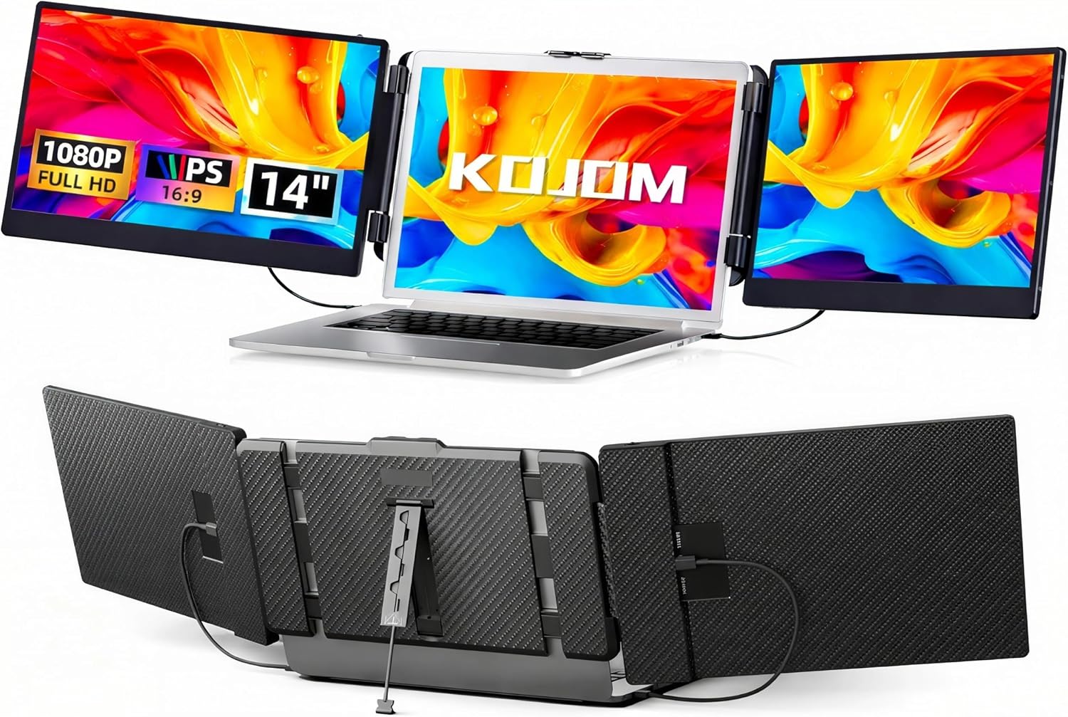 Triple Monitor for Laptop - 14" FHD Screen 1080P IPS Attachable ...