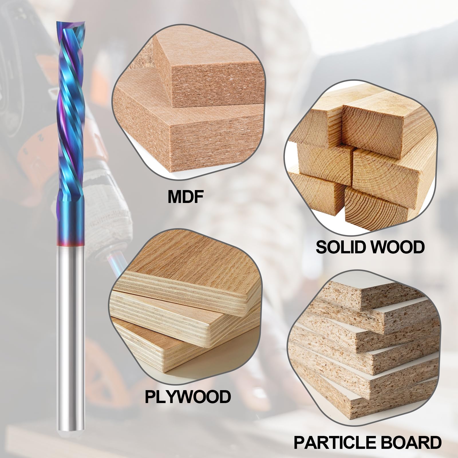 Snapklik.com : HQMaster Compression Router Bit Up&Down Cut 1/8" Shank ...