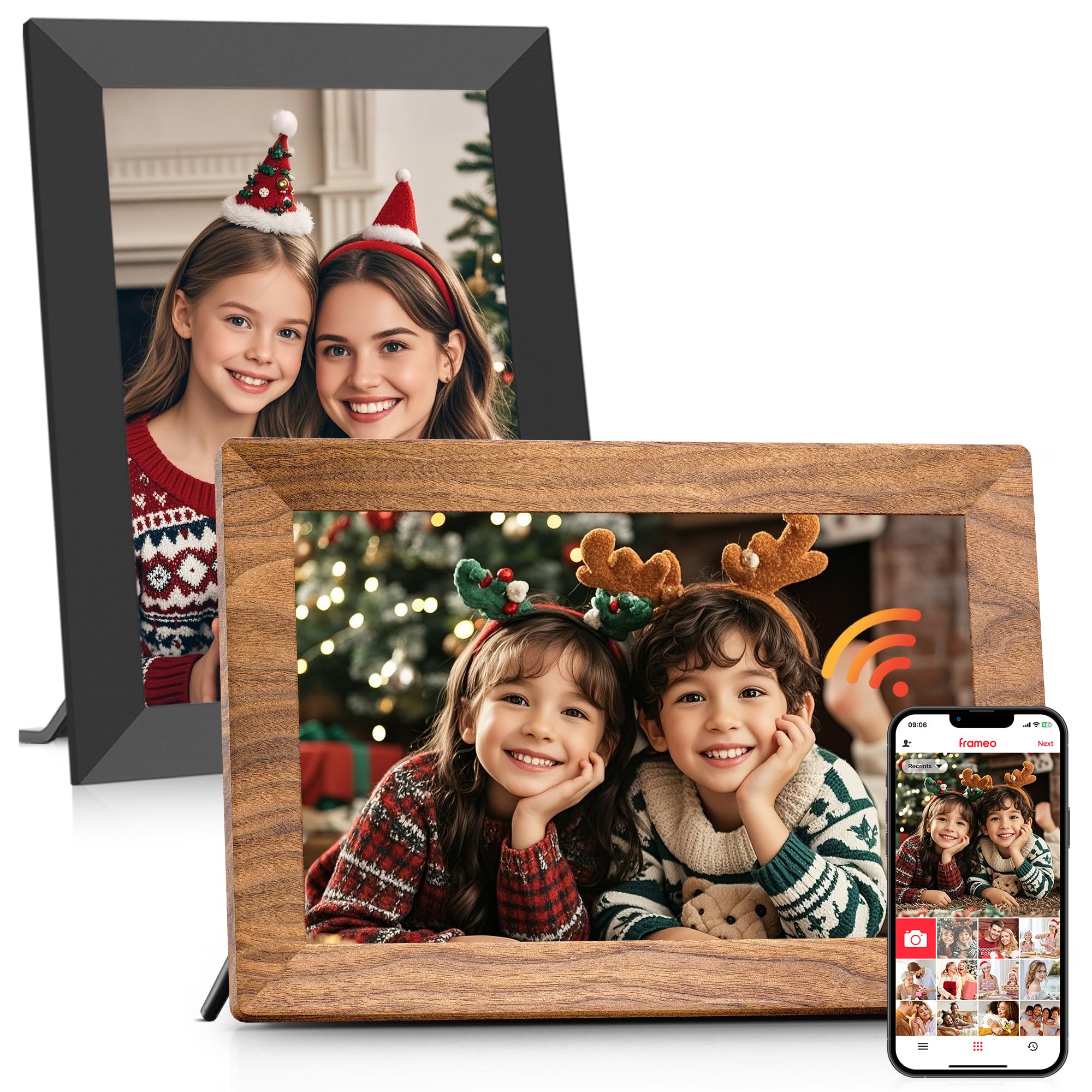 Amazon.com : 2 Pack-Frameo 10.1 Inch WiFi Digital Picture Frame with ...