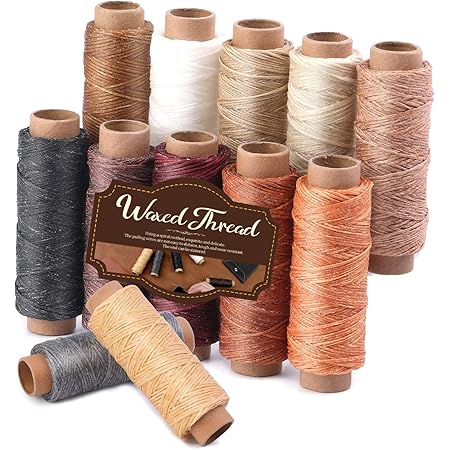 Amazon.com: FEPITO 12 Colors Leather Waxed Thread Cord 392 Yards 150D ...